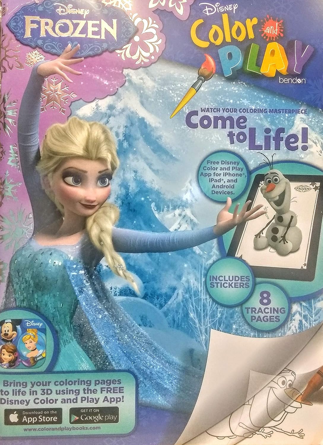 Disney Color and Play FROZEN COMING TO LIFE 3D COLORING BOOK ...