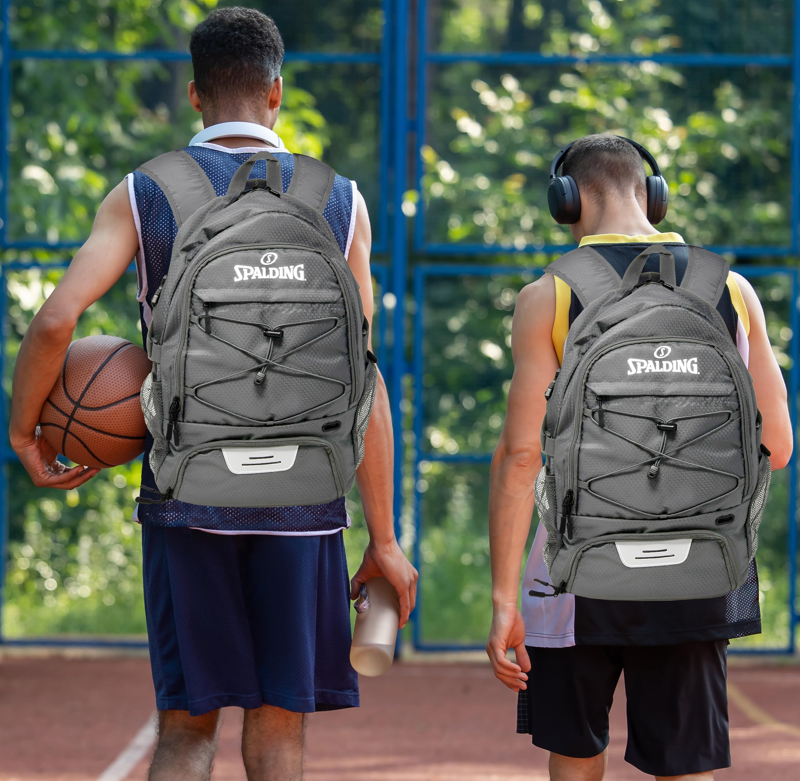 Snapklik.com : Spalding Basketball Backpack Sports Bag, Grey