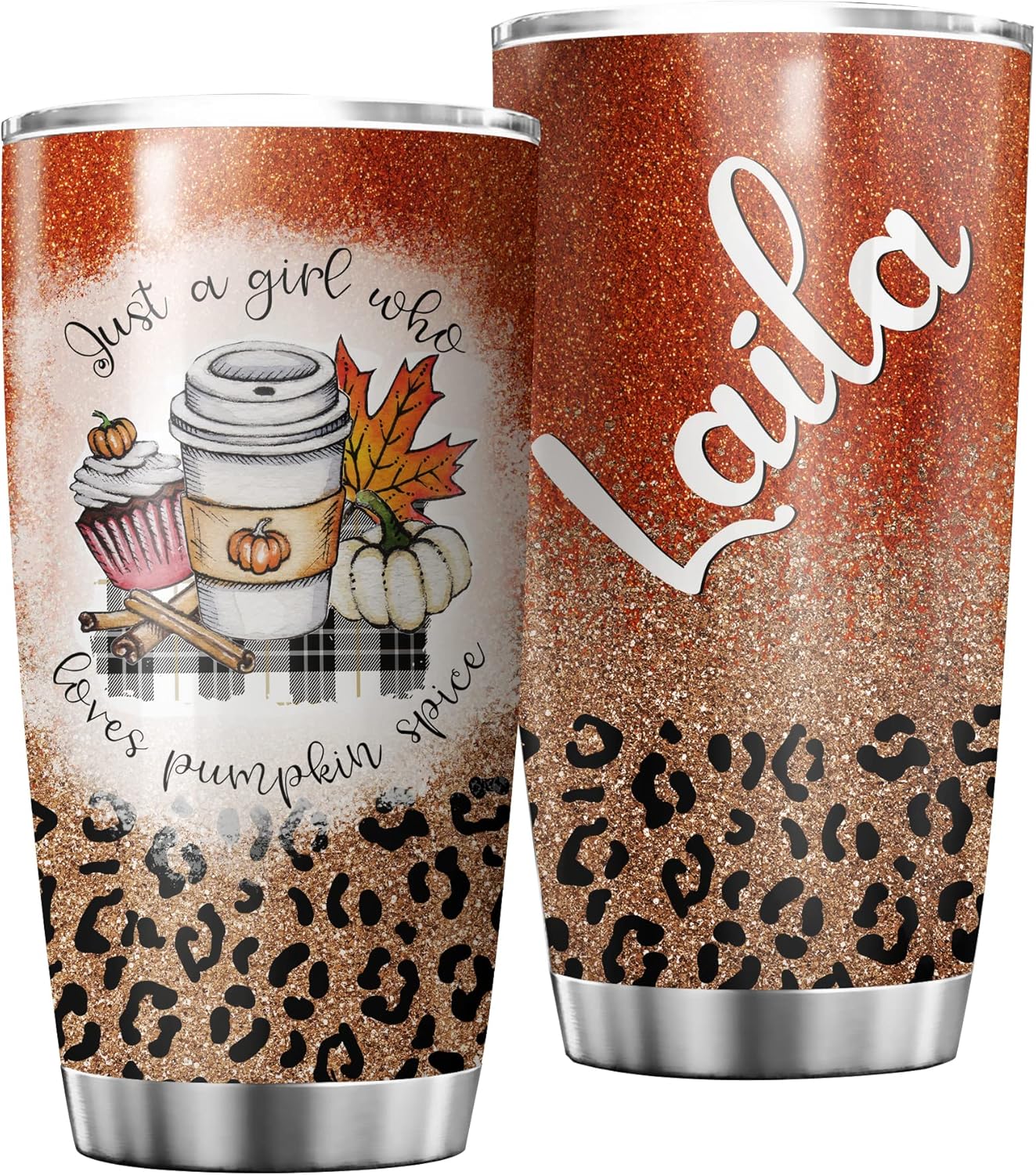 Amazon.com | Kingdora Personalized Fall Tumbler Cup,Pumpkin Spice Cup ...