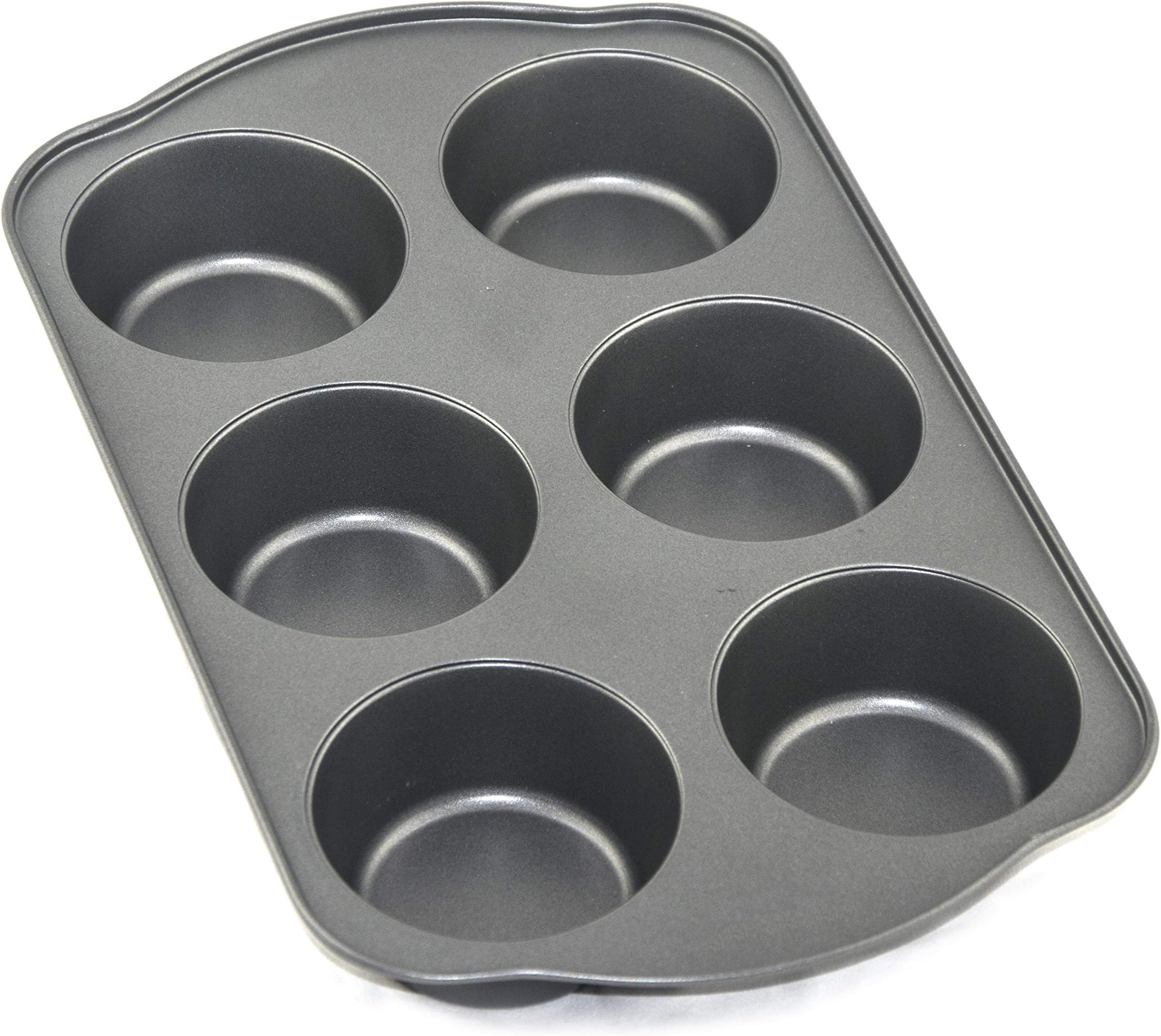 Amazon.com: Wrenbury Jumbo Muffin Pan 6 Cup - Nonstick XL Deep Muffin ...
