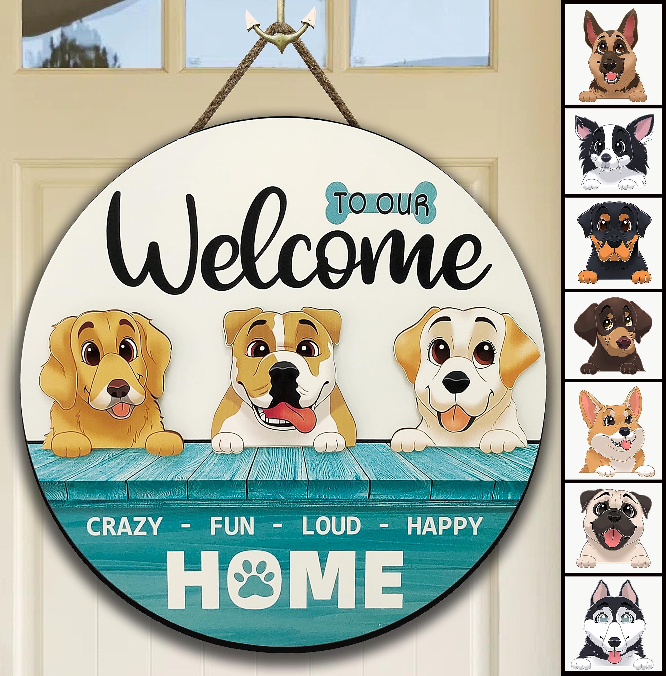 Amazon.com : 14 Inch Large Dog Welcome Home Sign for Front Door ...