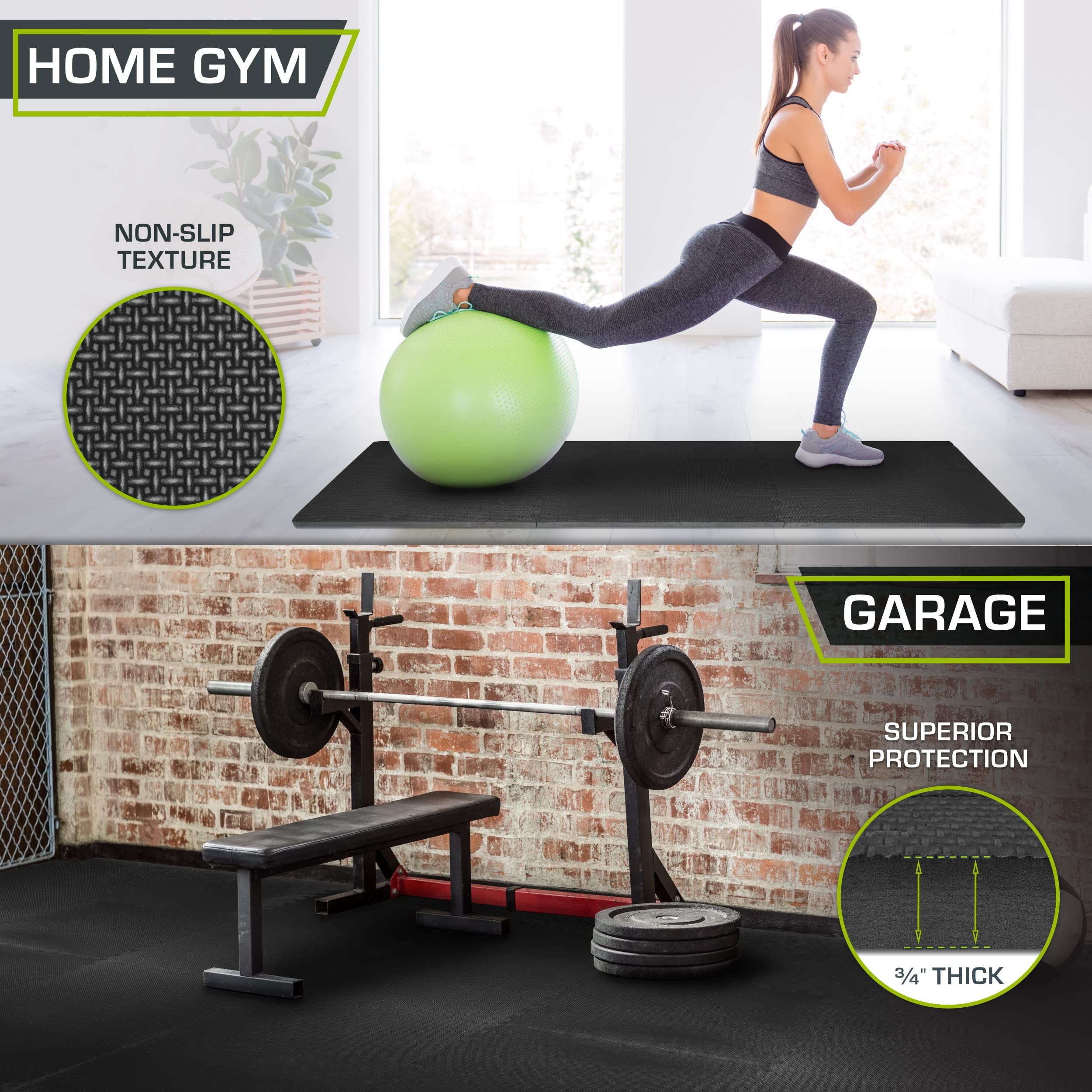 Snapklik.com : ProsourceFit Extra Thick Puzzle Exercise Mat, EVA Foam ...