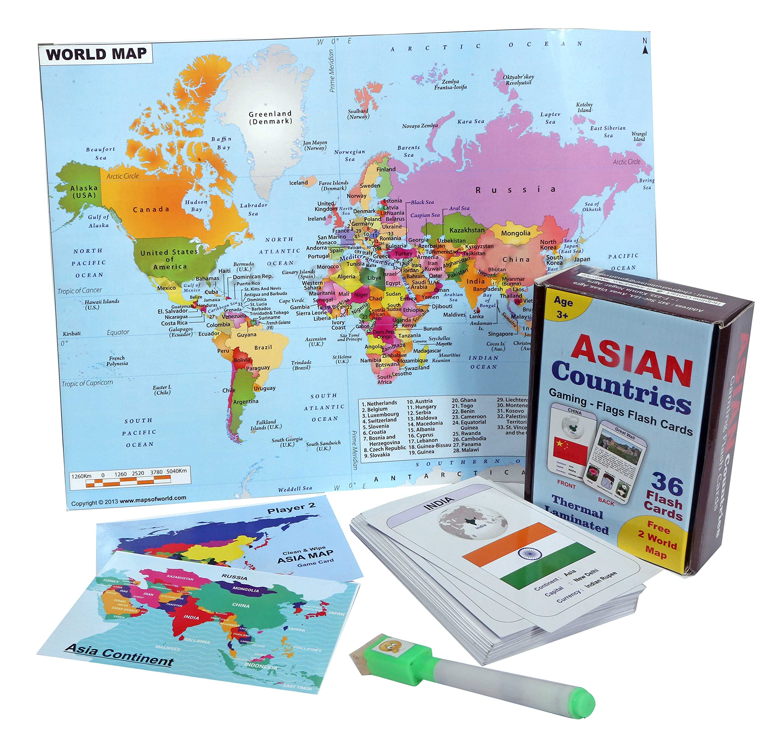 Gameshub 36 Asian Countries Flags Flash Cards For Kids Gaming ...