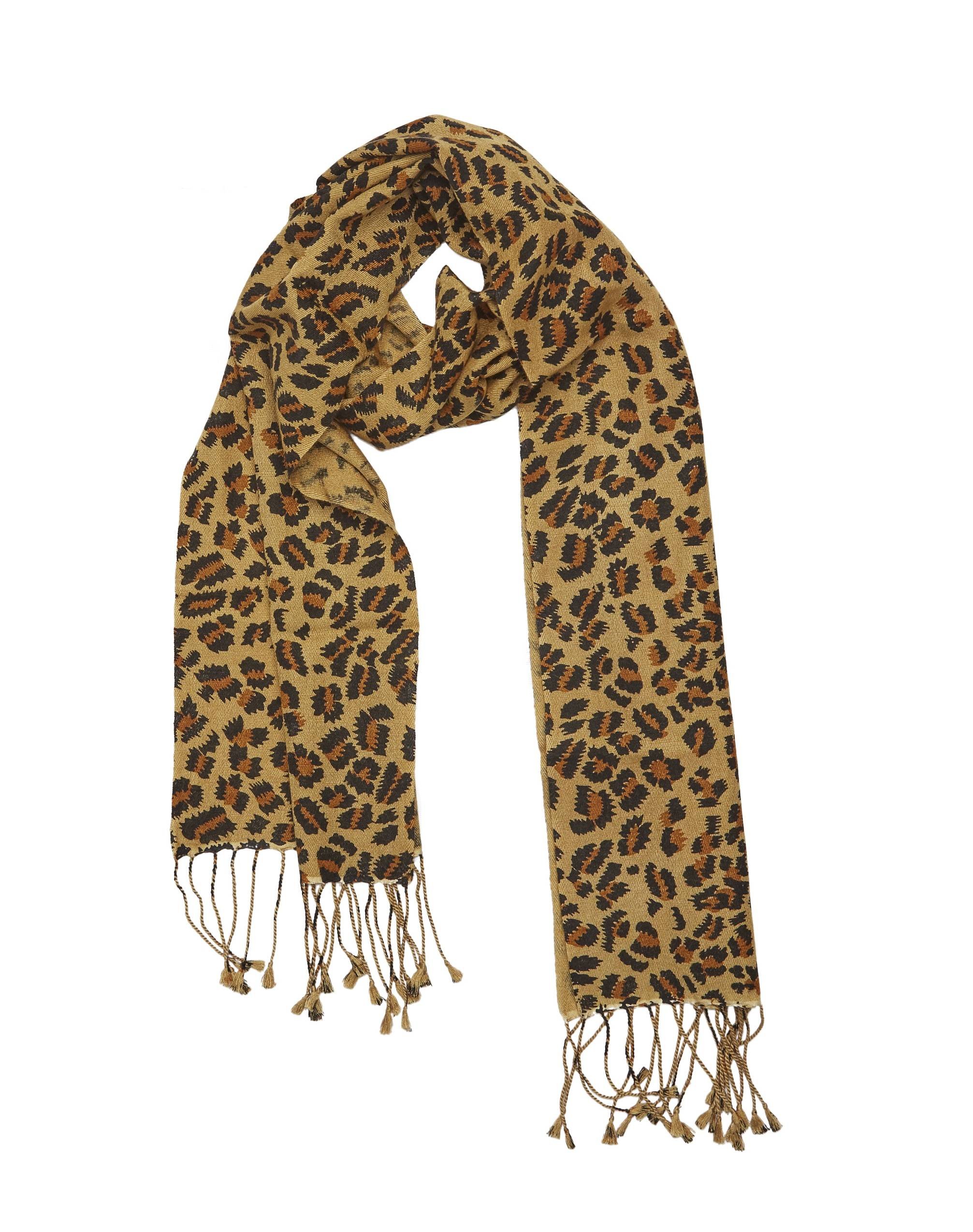 Cashmere Boutique: Leopard Print Cashmere Scarf Hand Printed (Color ...