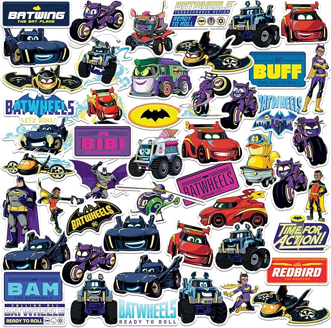 Amazon.com: Batwheels Sticker Pack – Die-Cut Large Deluxe Vinyl ...