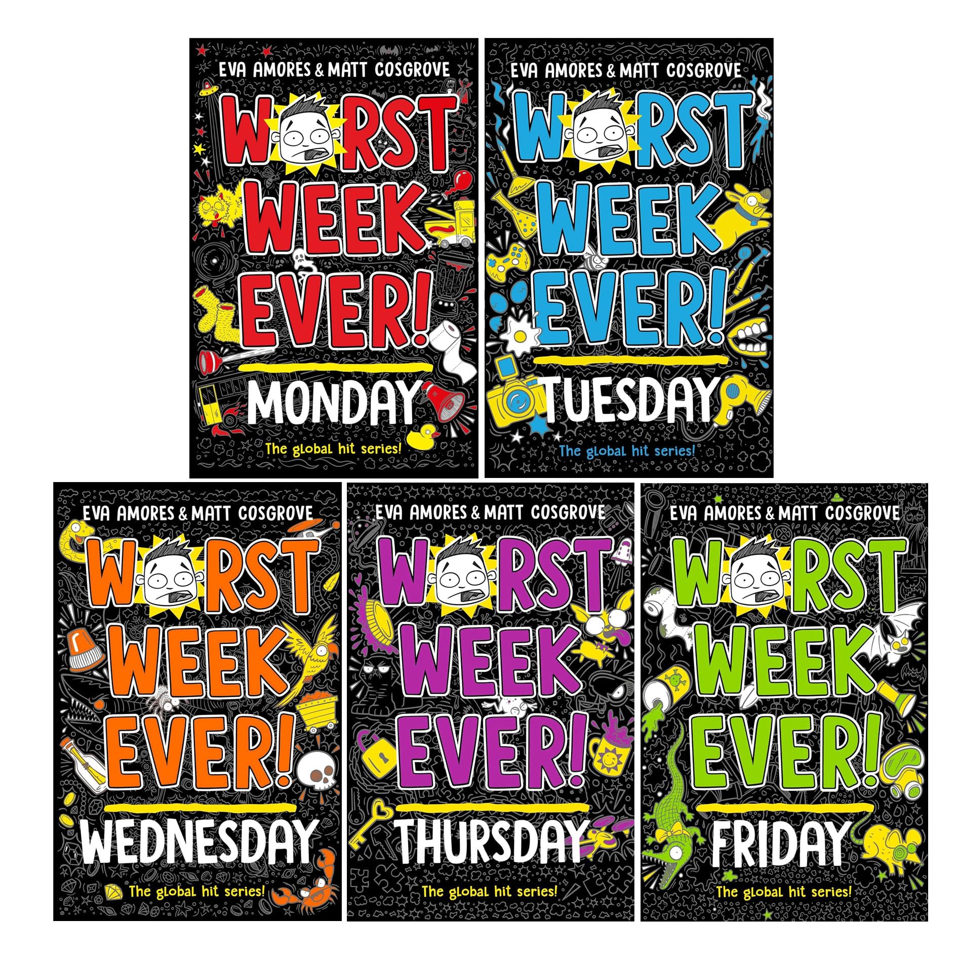 Worst Week Ever! Series 5 Books Collection Set (Worst Week Ever! Monday ...