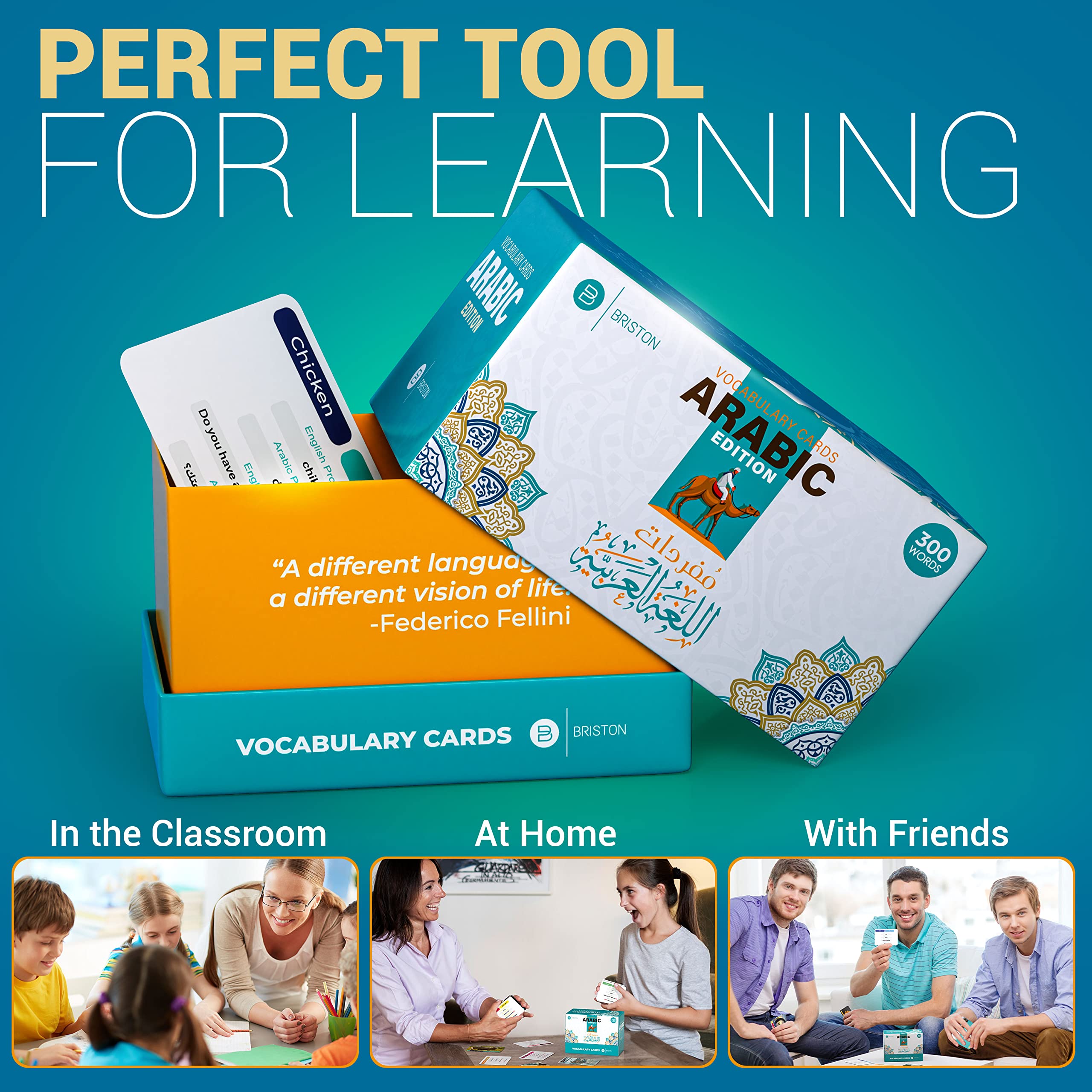 Snapklik.com : Briston Arabic Vocabulary 300 Flash Cards - Beginner Vocab