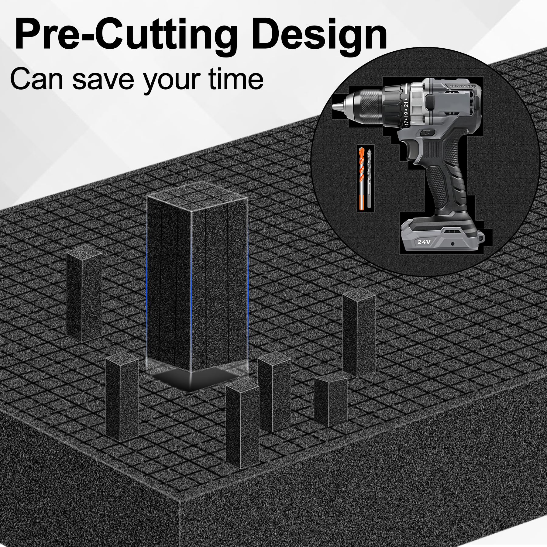 Snapklik.com : 4P Pick And Pluck Pre Cubed Foams, 12 X 12 X 2 IN ...