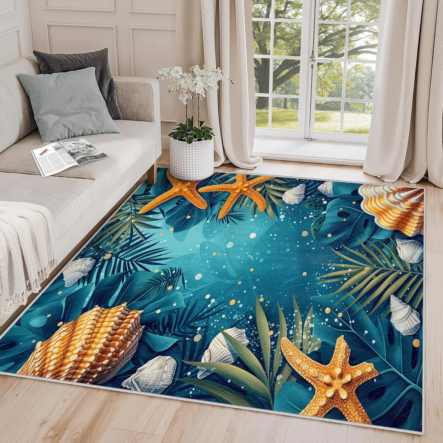 Amazon.com: Yoozitrees Beach Theme Rug 3x5 - Beach Theme Rug, 2x3 Rug ...