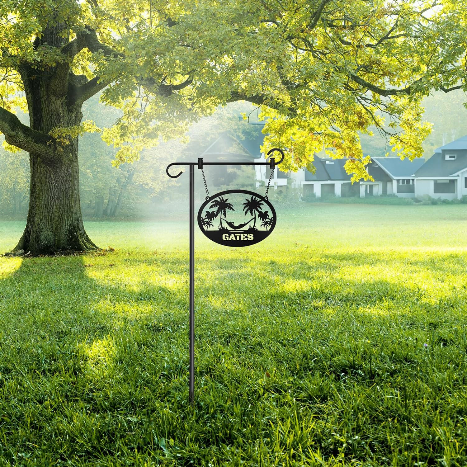 Amazon.com : Personalized Beach Themed Name Hanging Yard Metal Sign ...