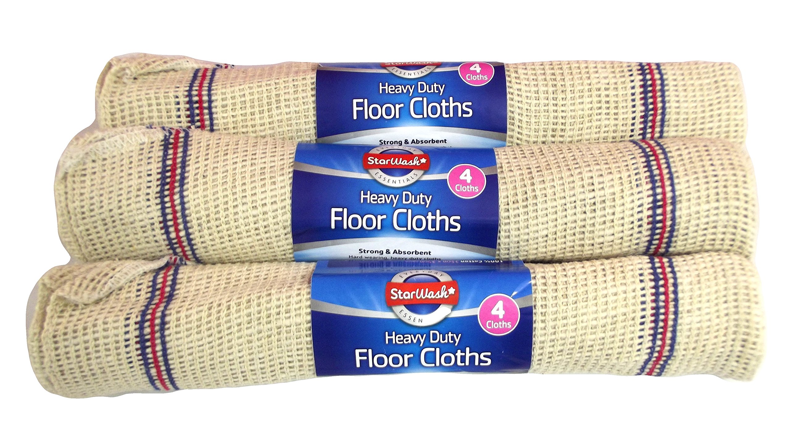 Other 3 x Floor Cloths Roll of 4 Washable Floor Cloths Effectively ...