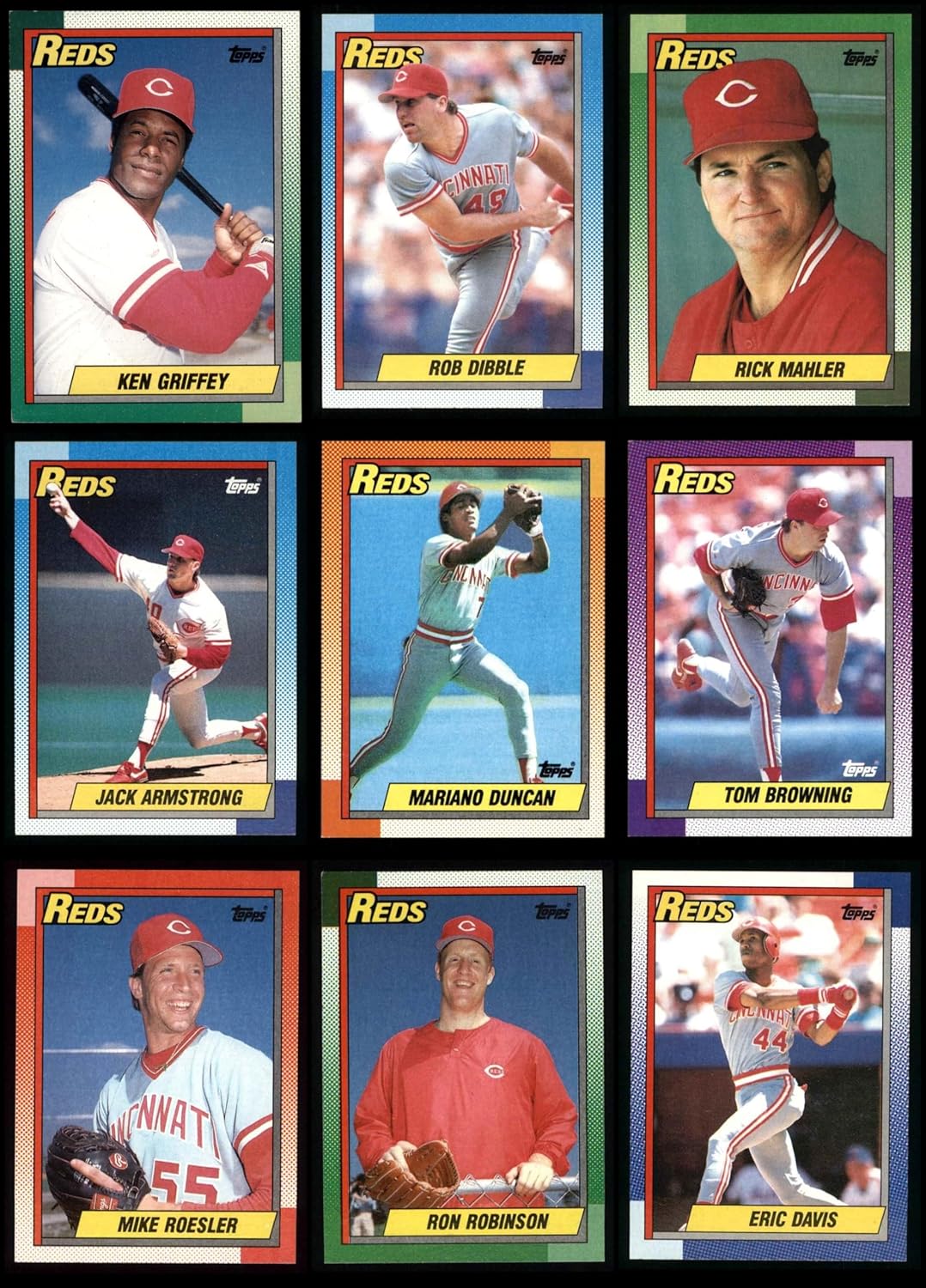 Amazon.com: 1990 Topps Cincinnati Reds Almost Complete Team Set ...