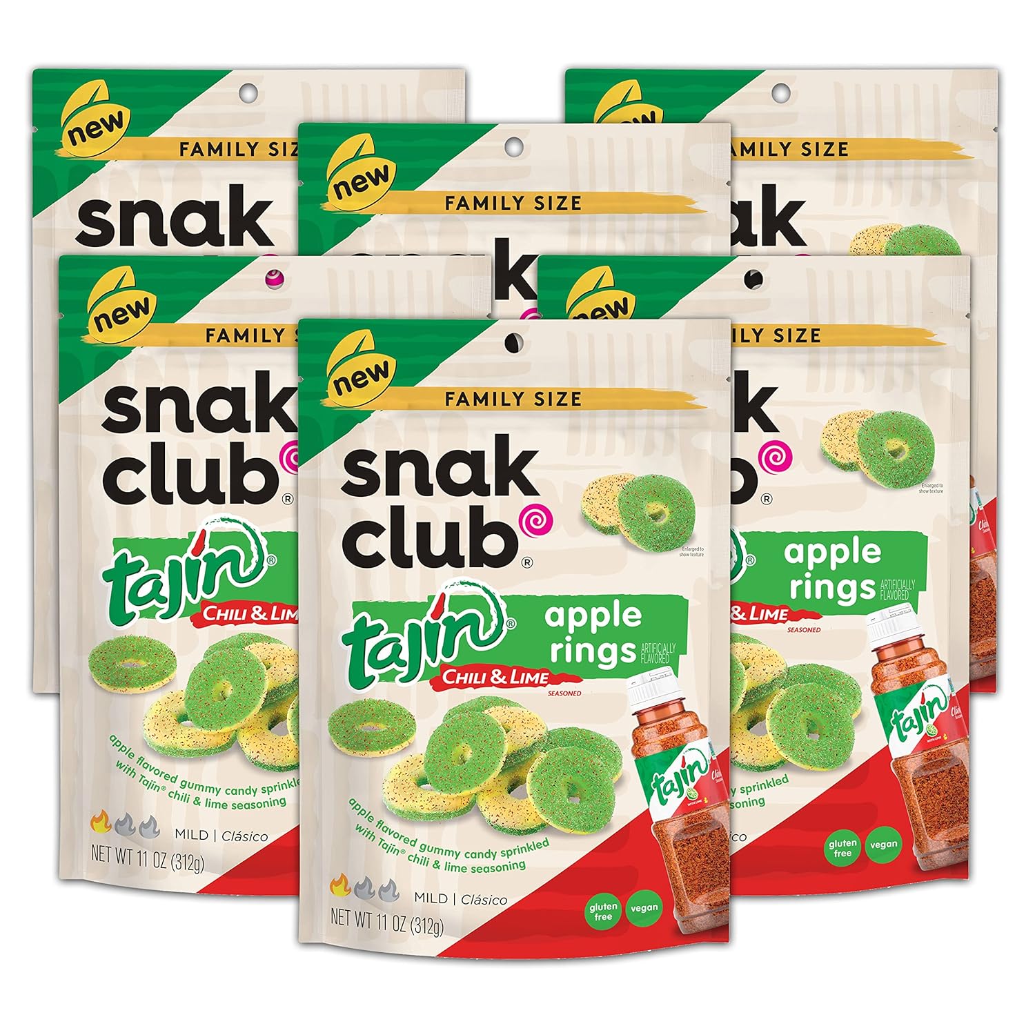 Amazon.com: Snak Club Tajin Apple Rings, Sweet & Tasty Gummy Snacks ...