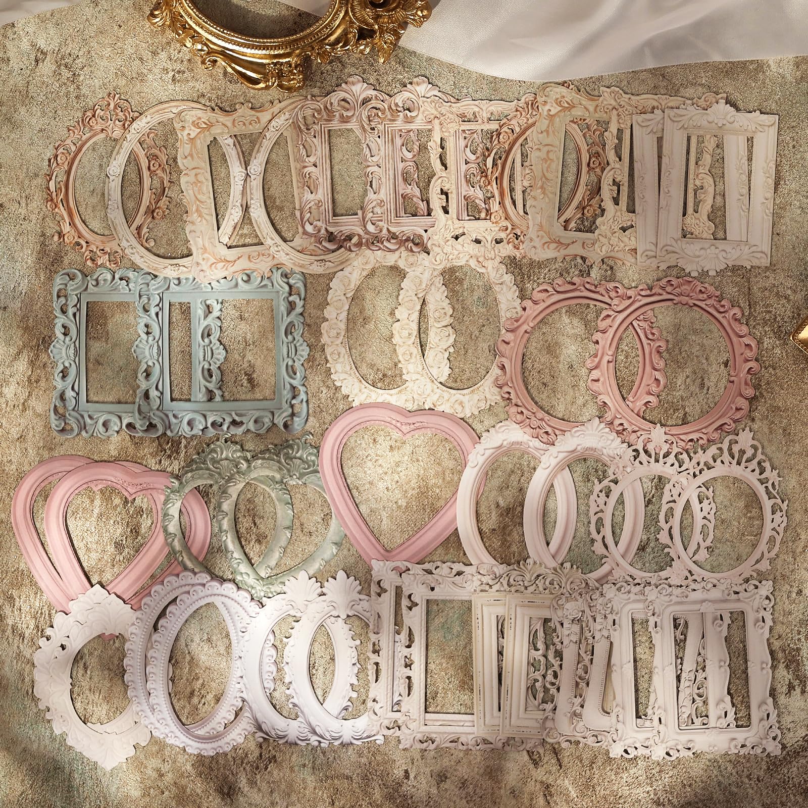 Amazon.com: Dizdkizd 40 Vintage Scrapbook Frames, Small Baseboard ...