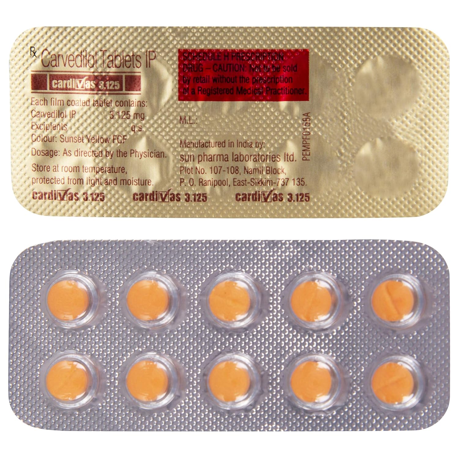 Cardivas 3.125 - Strip of 10 Tablets : Amazon.in: Health & Personal Care