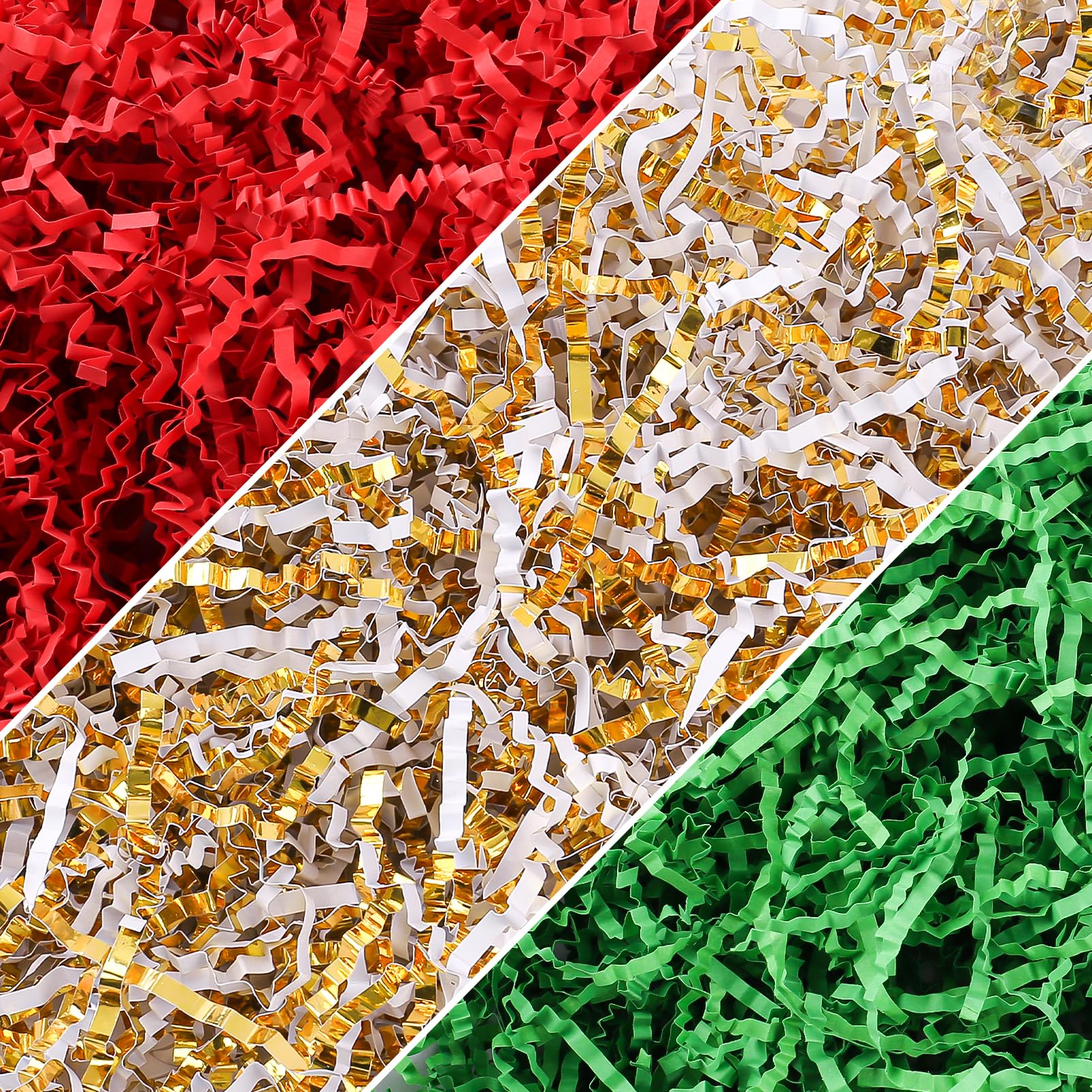 Amazon.com: Christmas 300g/10.6oz Christmas Crinkle Cut Paper Shred ...