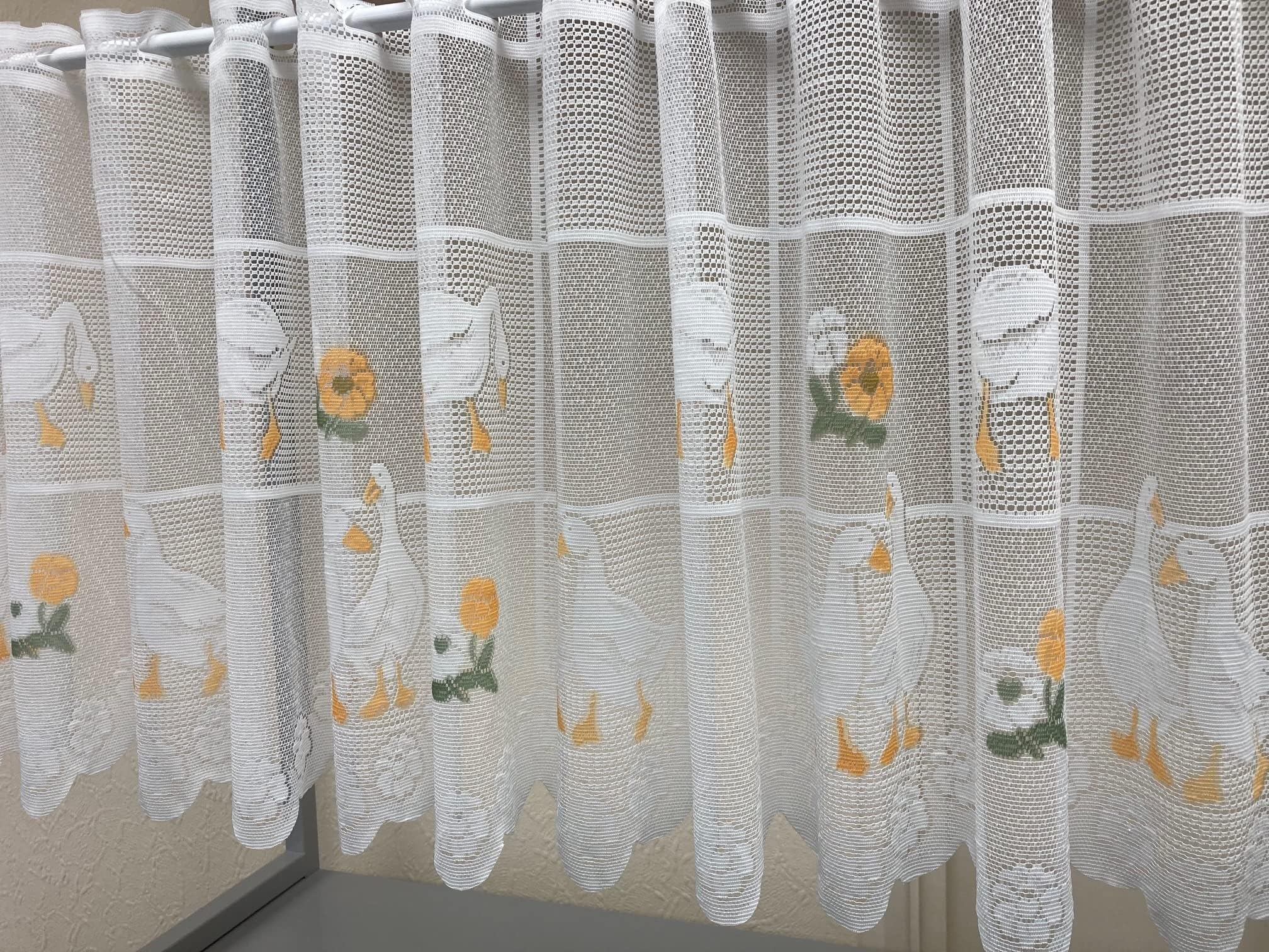 Maple Textiles Country Kitchen Ducks/Geese Goose Cafe Net Curtain With ...