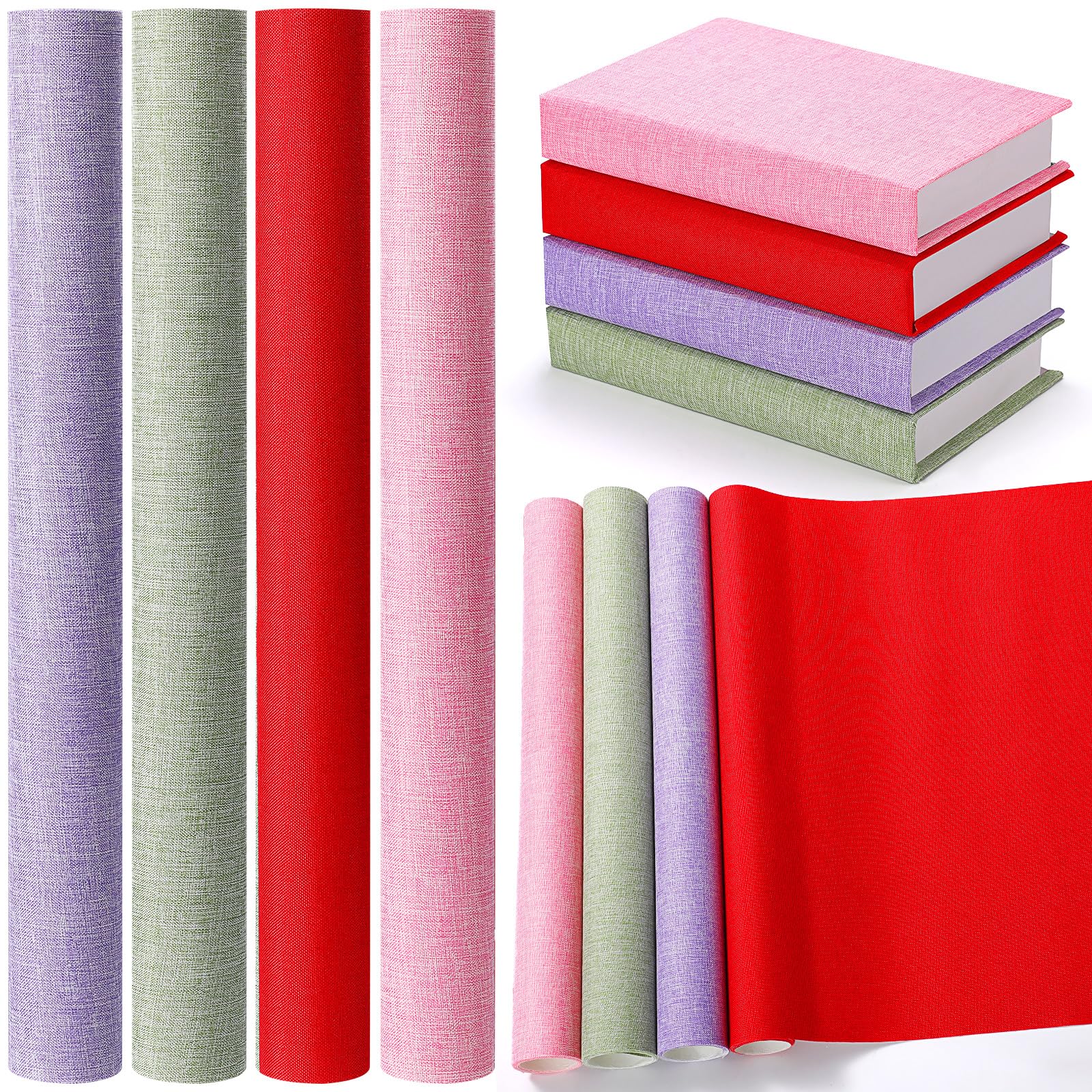 Amazon.com: SmoothNovelty 4 Pcs Book Cloth Bookcover Fabric Surface ...
