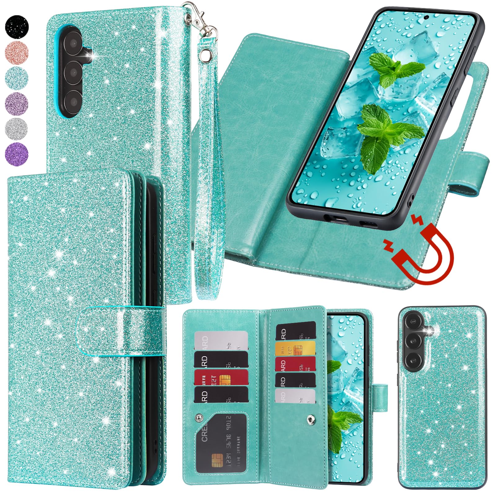Amazon.com: Varikke for Galaxy S24 Plus Wallet Case Detachable with Card Holder for Women ...