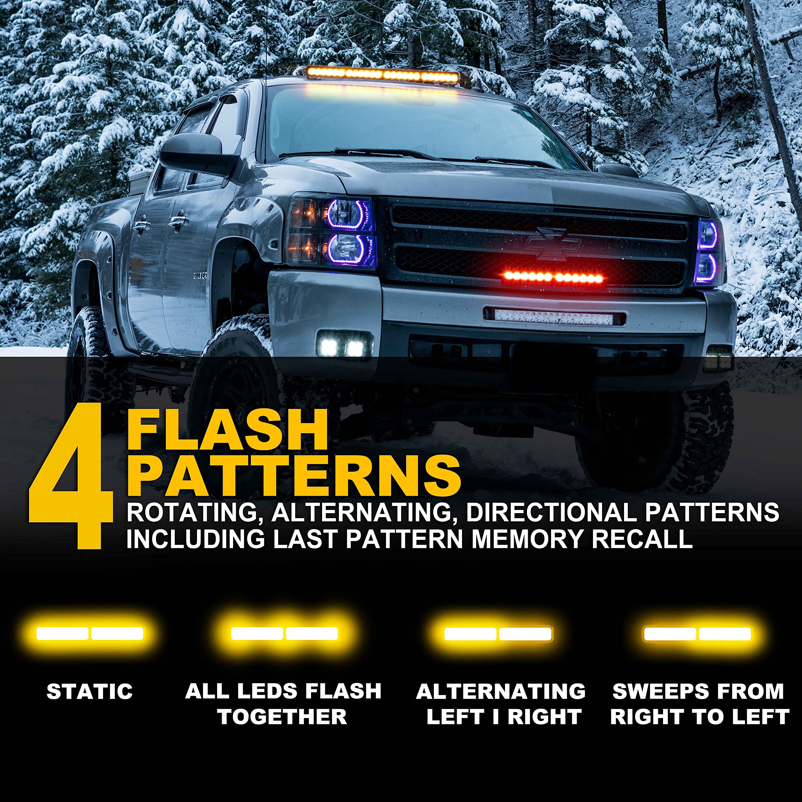 Snapklik.com : 24 LED Emergency Hazard Warning Strobe Flashing Light ...