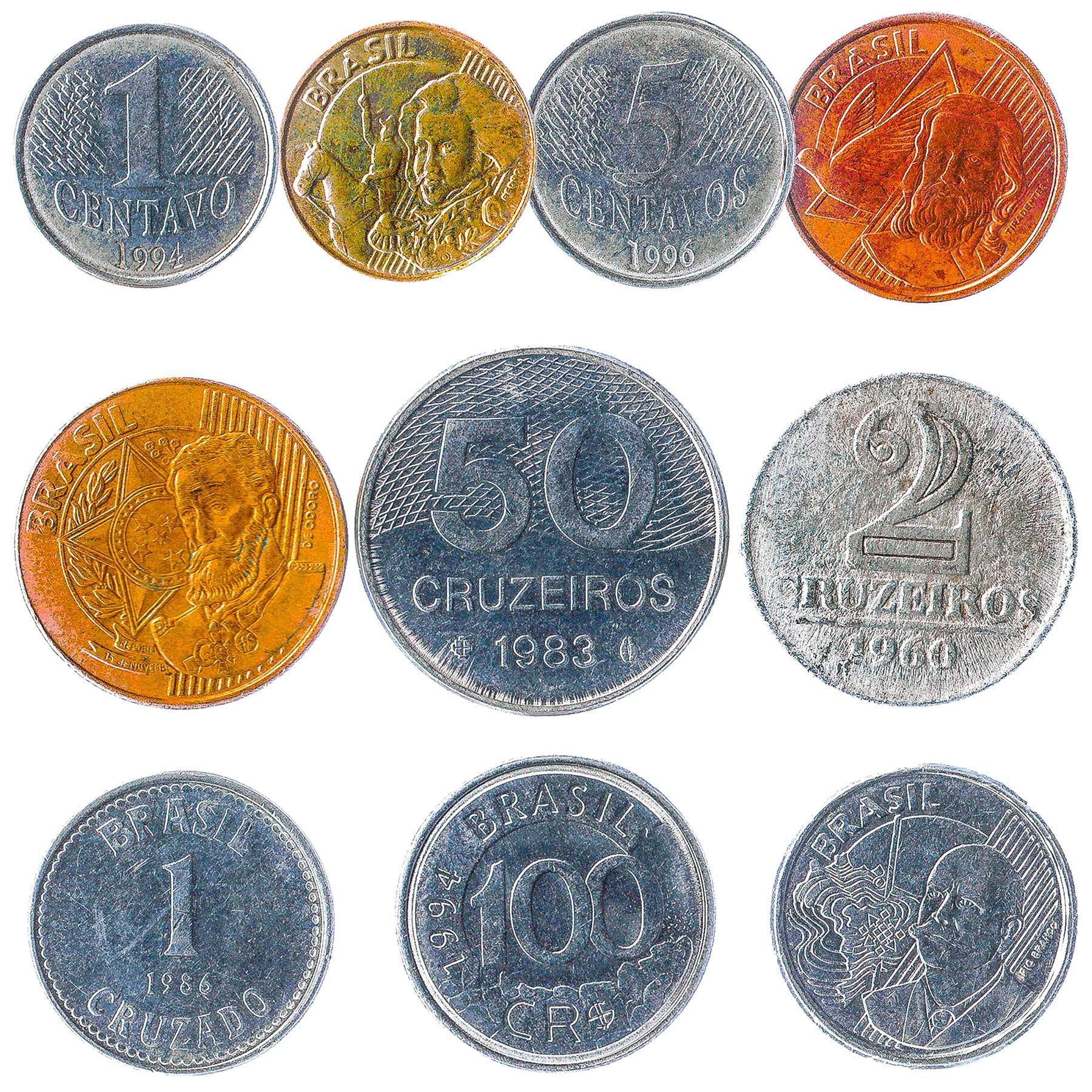 Amazon.com: Brazil 10 Mixed Coins | Centavos | Real | Cruzados ...