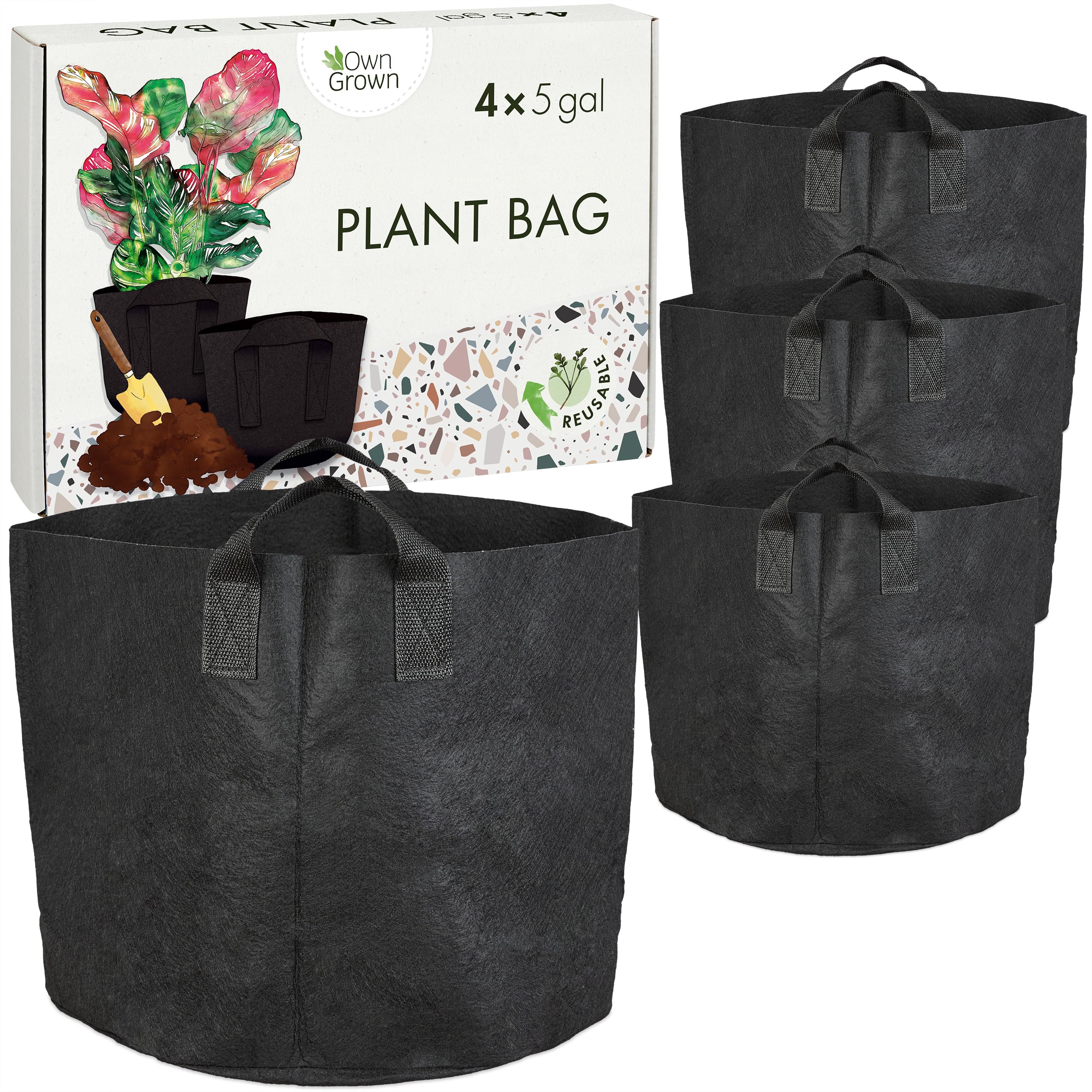 Snapklik.com : Plant Growing Bags : 4x5 Gallon Plant Grow Bags For ...