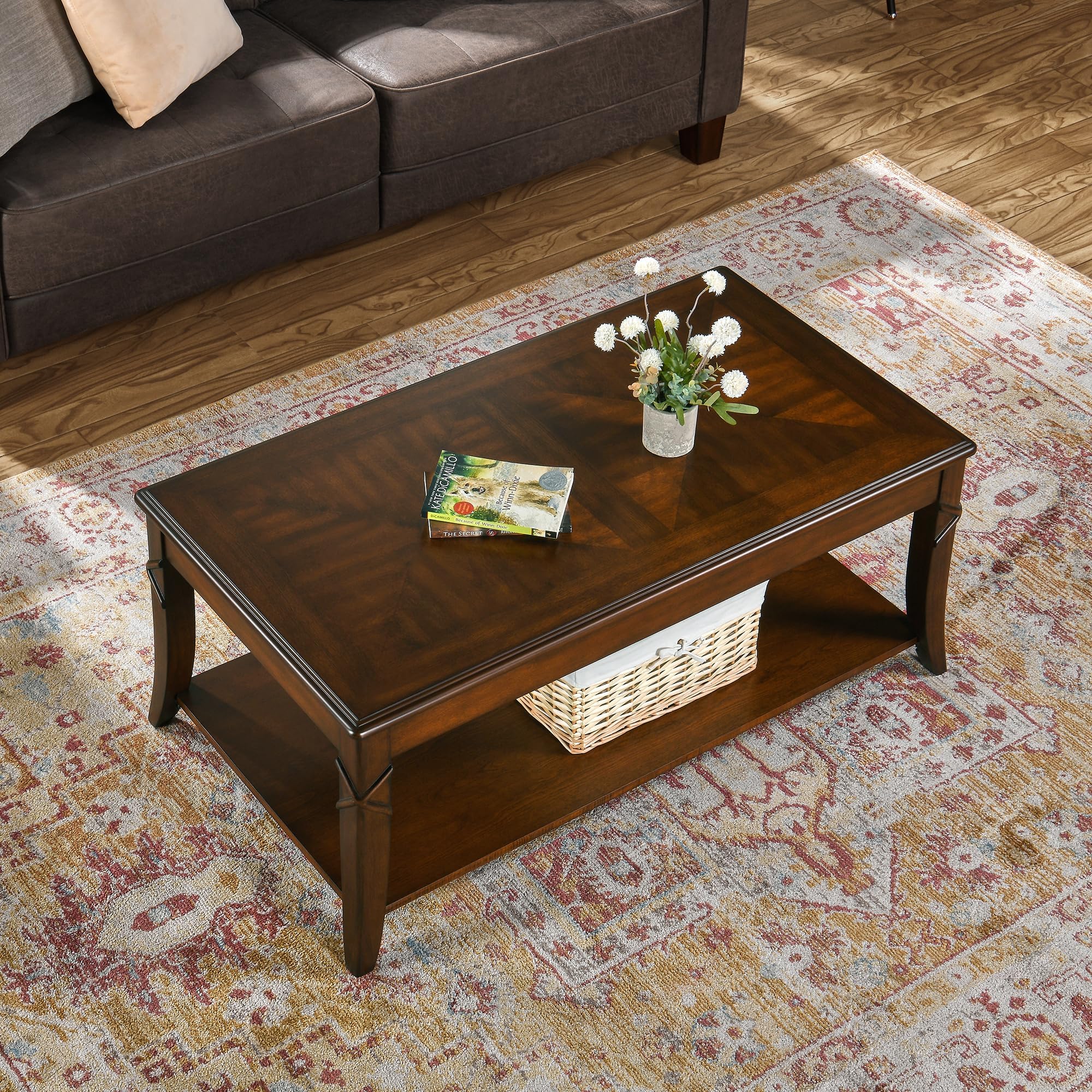Amazon.com: Riverside Furniture Campbell Wood Coffee Table in Burnished ...