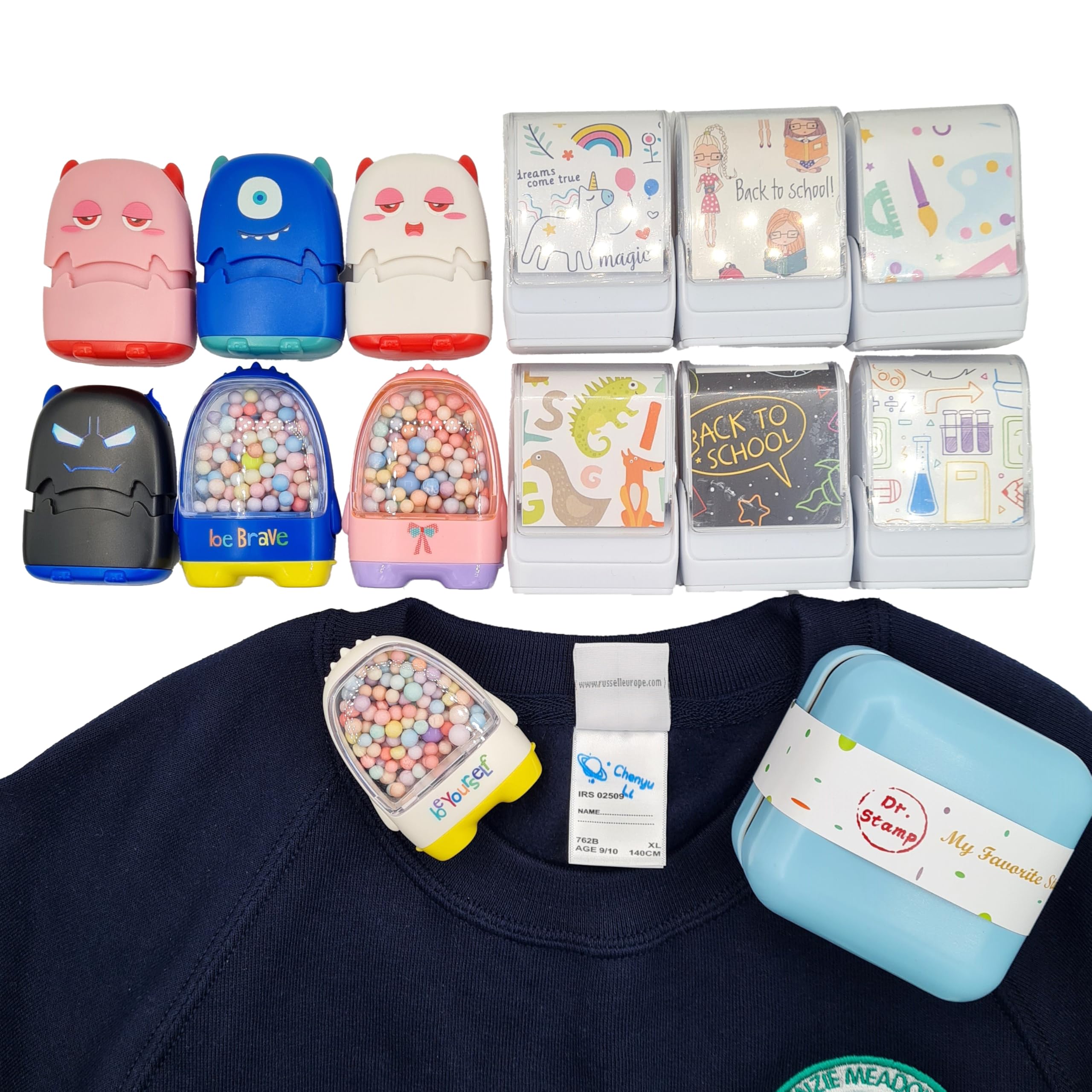 Dr. Stamp - personalised name stamper for kids clothes school uniform ...