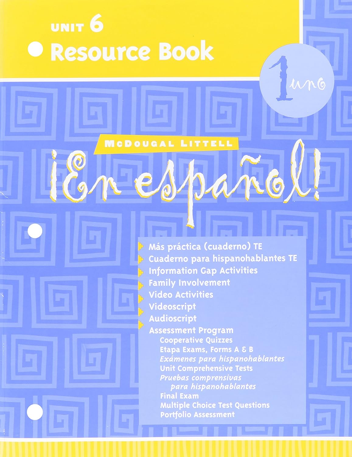 Amazon.com: !En Espanol! Unit 6 Resource Book 1uno: 9780395961995 ...