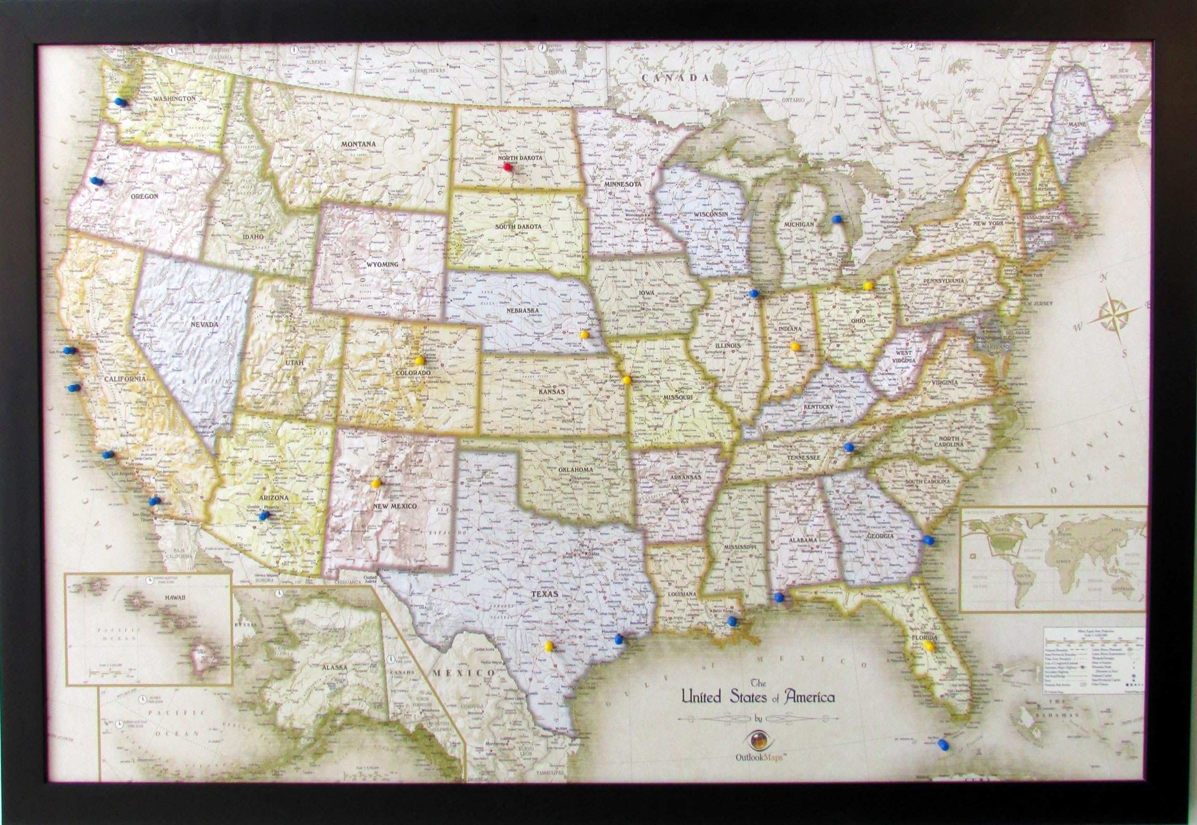 Amazon.com: Homemagnetics HM3322USAM Magnetic USA Map, 33 X 22 : Office ...