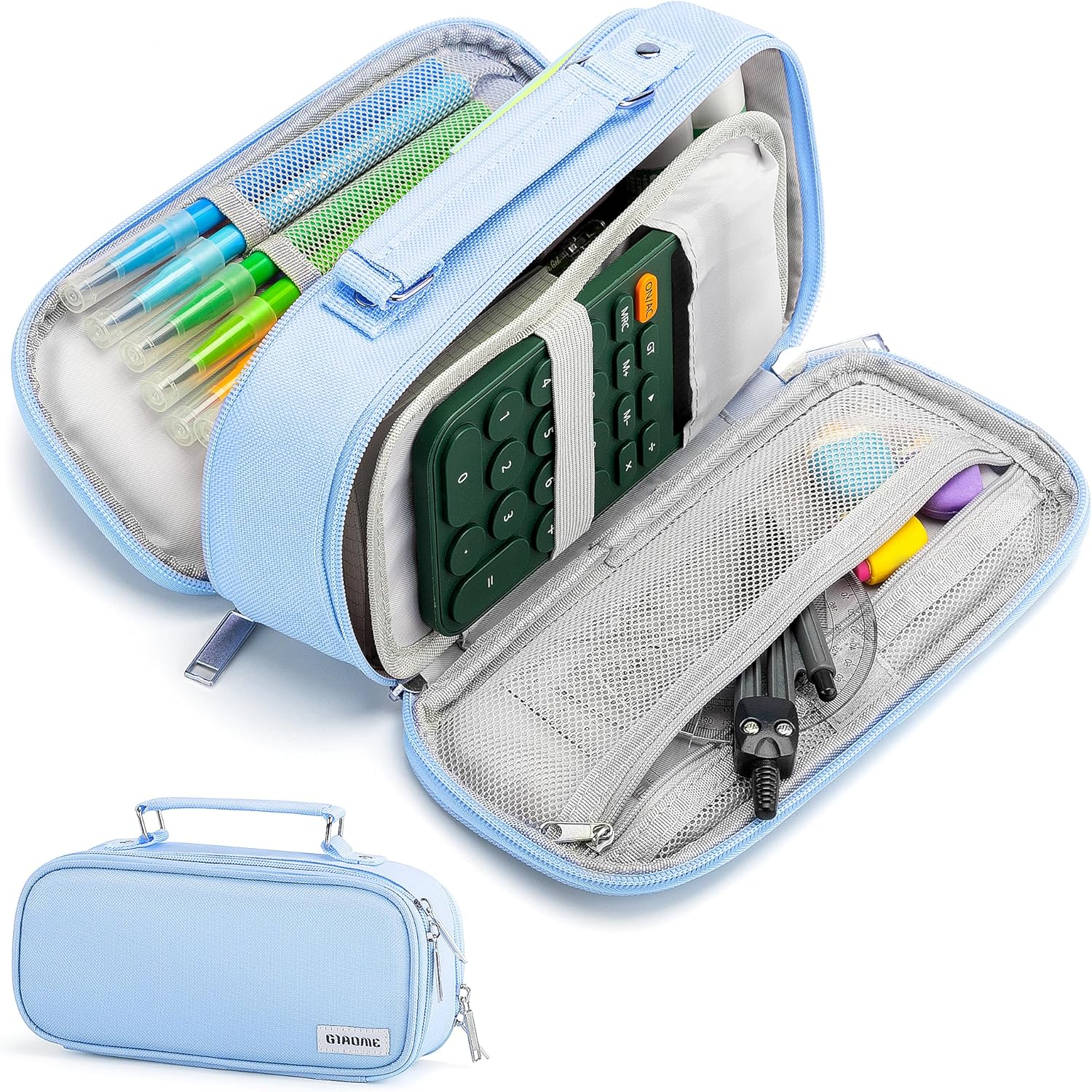 Amazon.com: GIAOME Large Capacity Blue Pencil Case Durable Pencil Bags ...