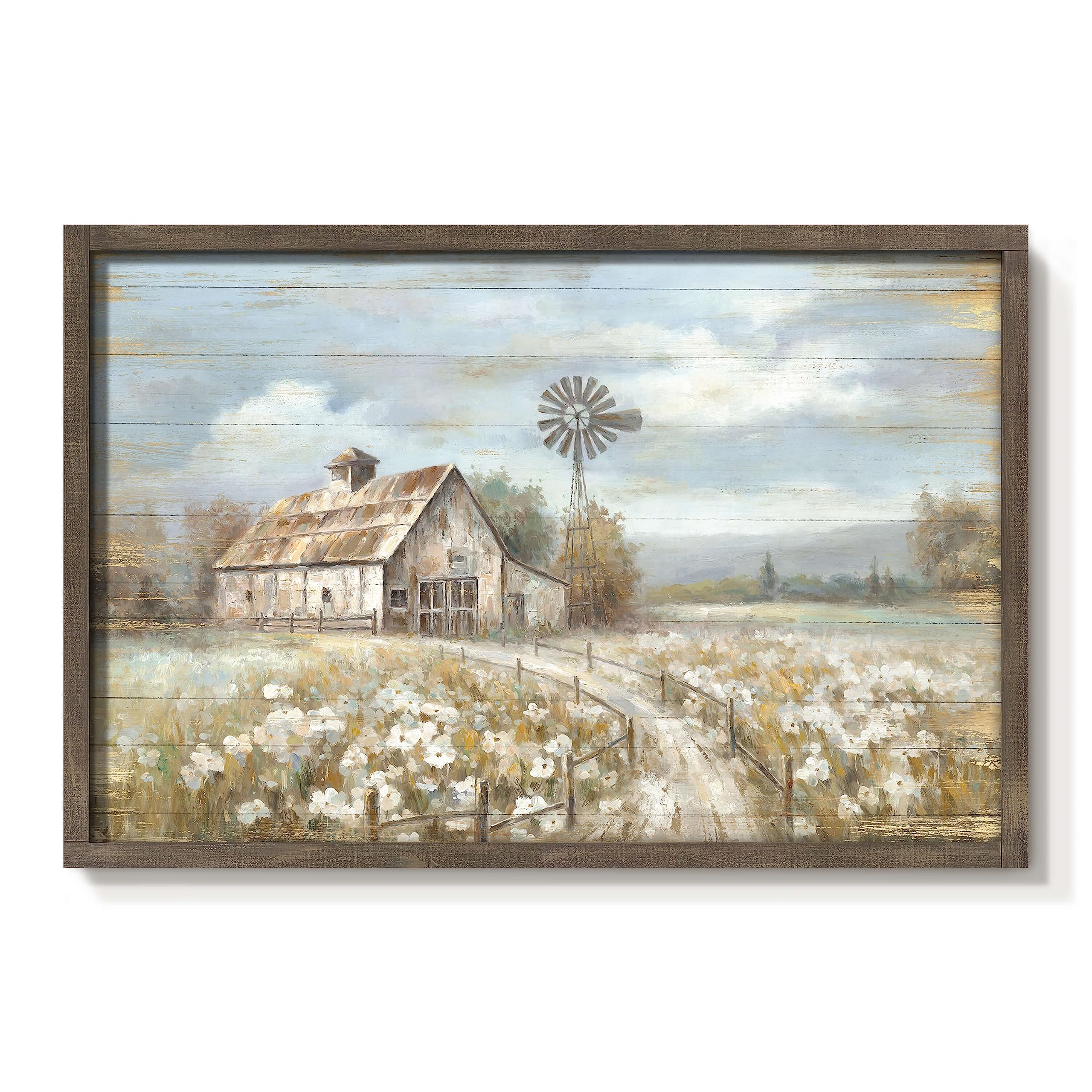Amazon.com: Barn Framed Wall Art Decor: Rustic Farmhouse Wooden Picture ...