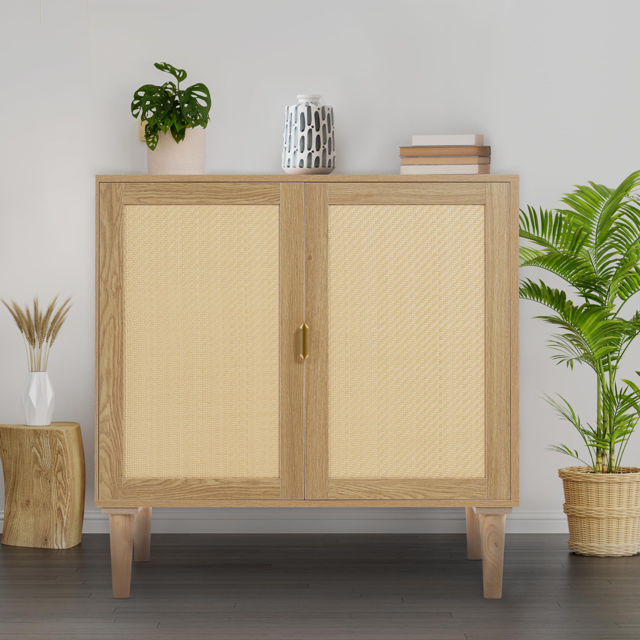 Amazon.com - Naomi Home Valentina Accent Storage Cabinet with 2 Rattan ...