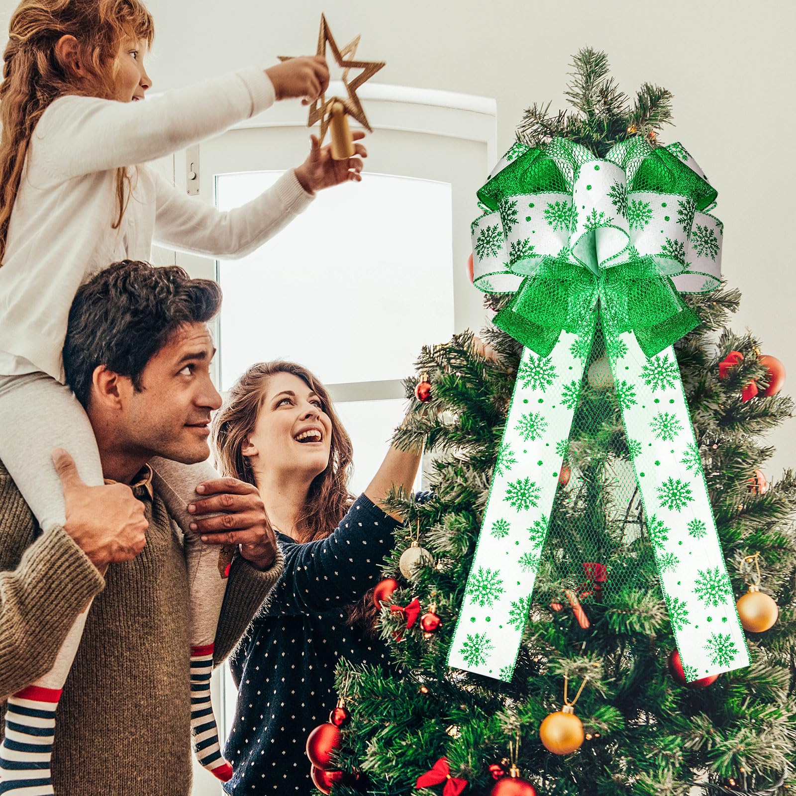 Snapklik.com : Crowye 5 Roll 50 Yard Christmas Decor Wire Ribbon 2.5 Inch Glitter Metal Mesh ...