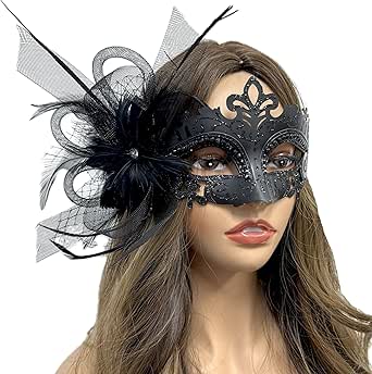 Amazon.com: STORM BUY Women Lady Girls Costume Venetian mask Feather ...