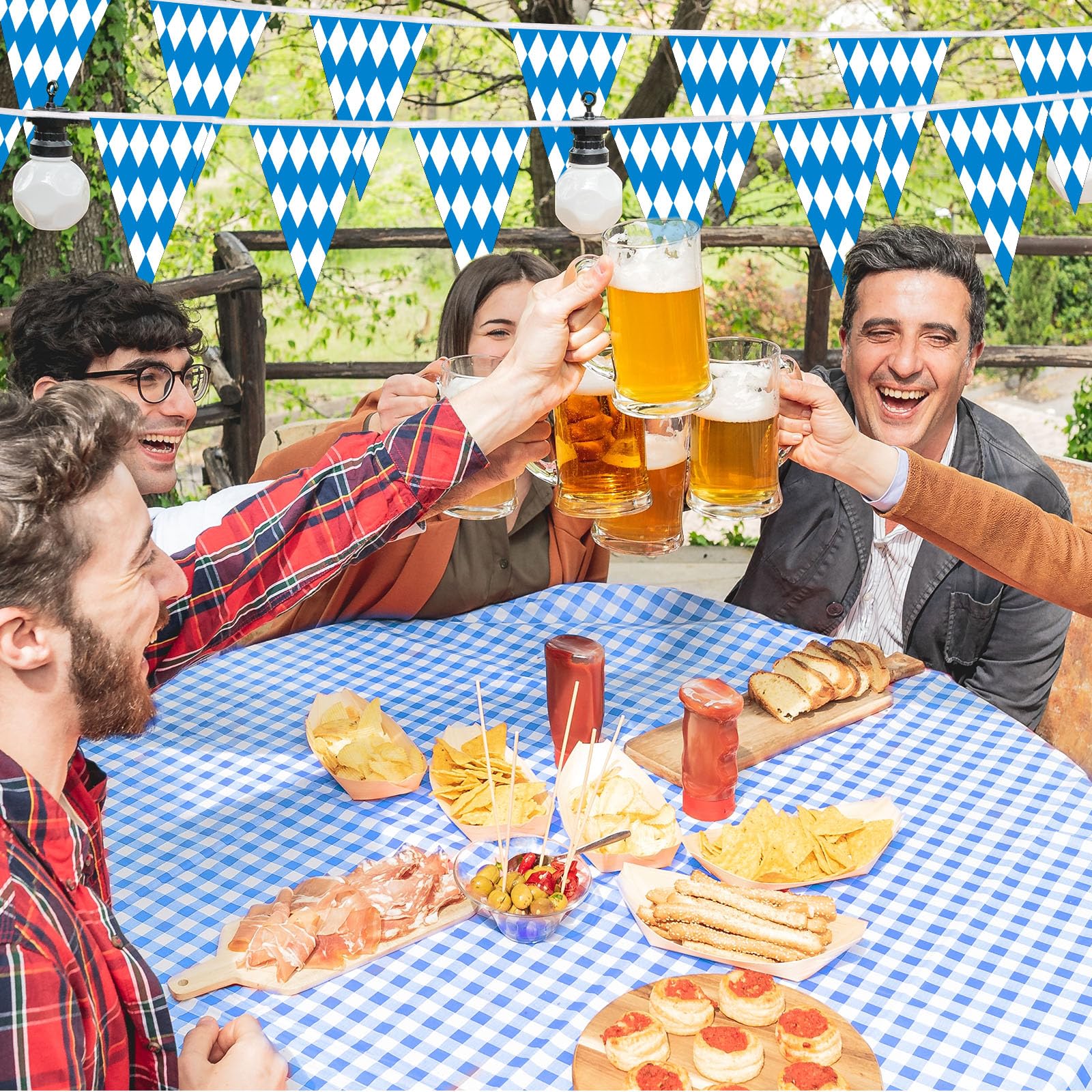Snapklik.com : 118 Feet Oktoberfest Bavarian Check Flag, Large ...