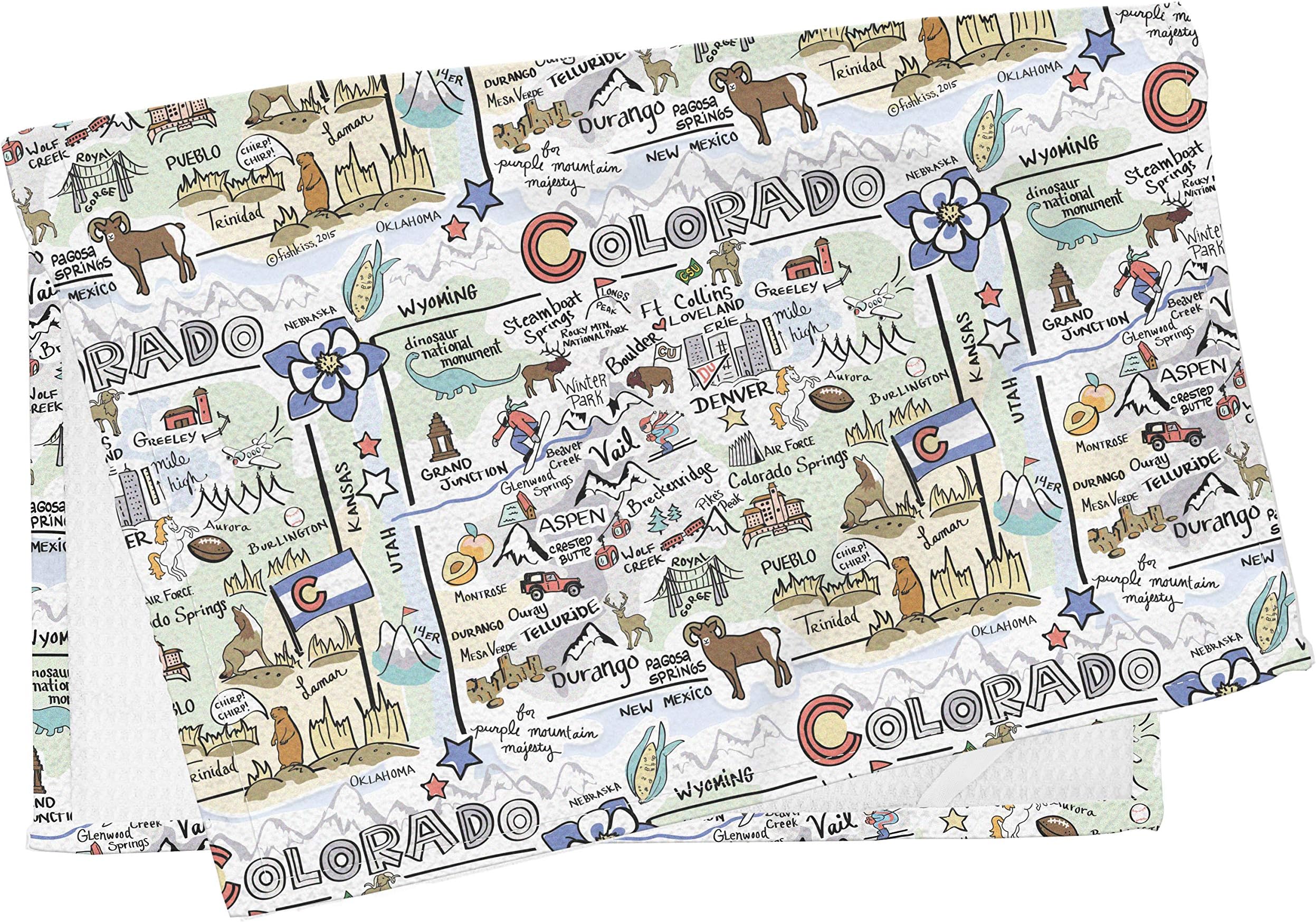 Amazon.com: Allport Editions Colorado State Facts Kitchen Towel - 100% ...