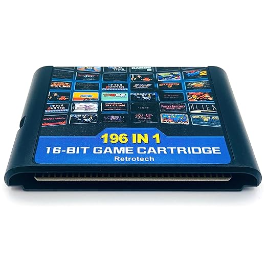 Amazon.com: Retrotech 196 In 1 V2 Multi Game Cartridge For Sega Genesis ...