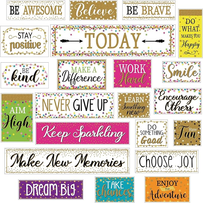 Amazon.com: Outus 22 Pcs Sweet Confetti Classroom Decor Inspirational ...