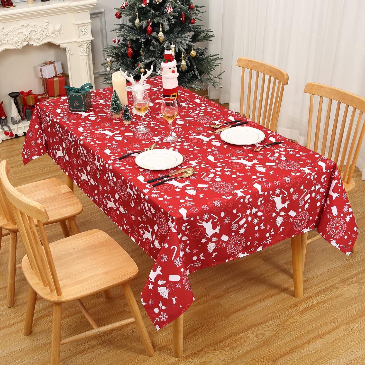 Amazon.com: HOMERRY Christmas Tablecloth Winter Table Cloth for ...