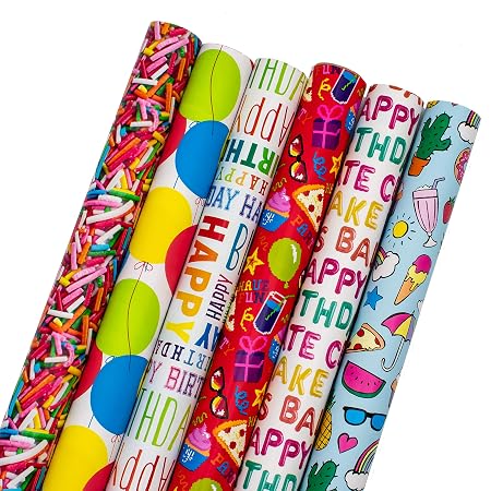 Amazon.com: Hallmark Disney Mickey Mouse Wrapping Paper with Cut Lines ...