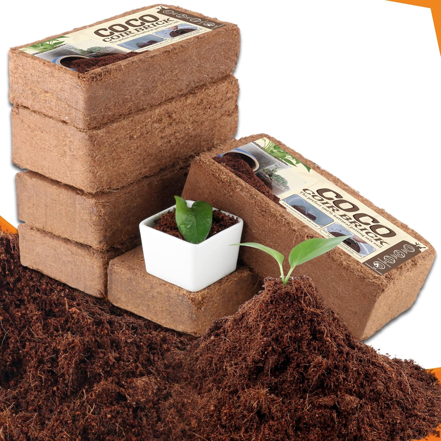 Premium Organic Coconut Coir Bricks - Sinimaka 6 Pack Low EC & pH ...