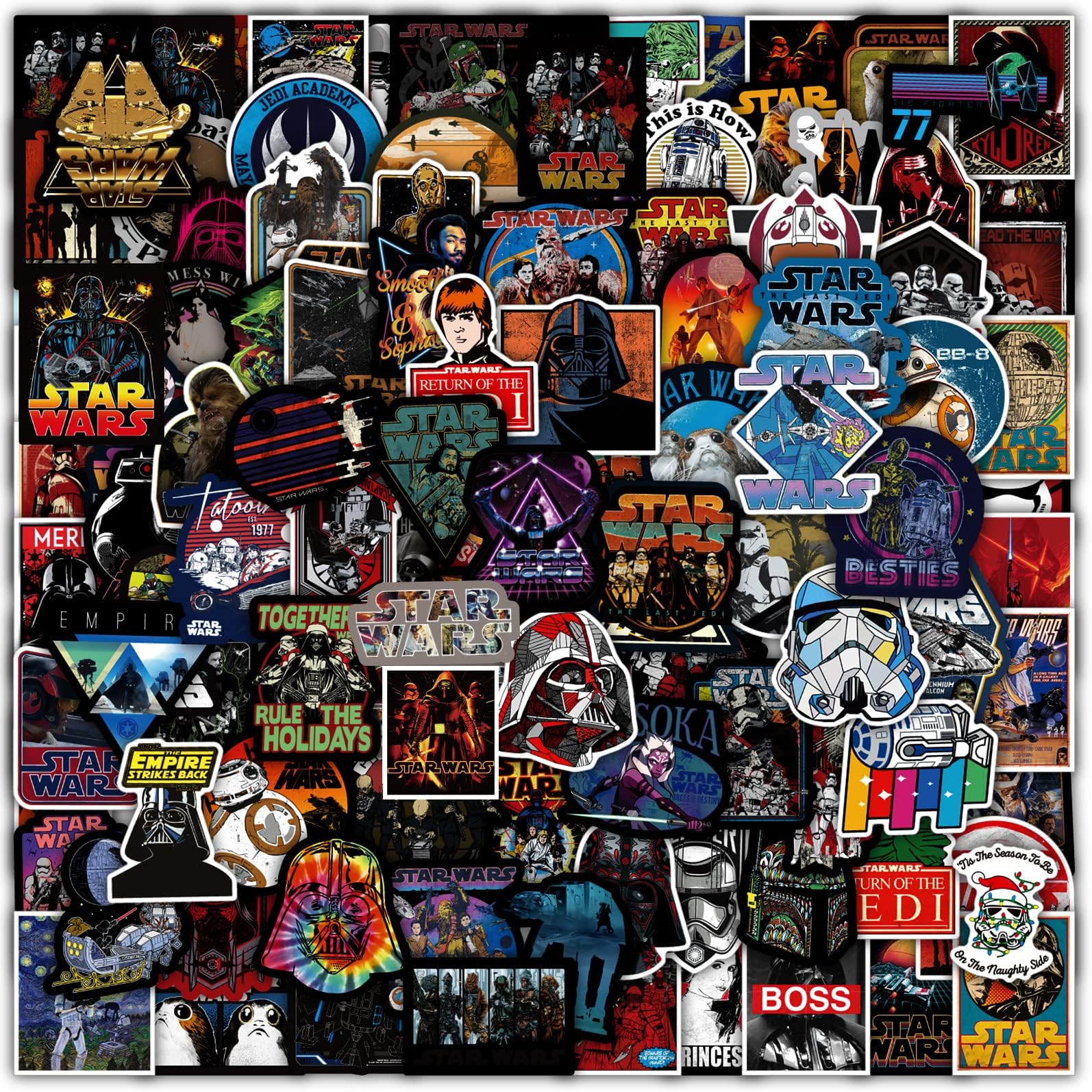 Amazon.com: Famous Science Fiction Star Wars Stickers 50 Packs ...