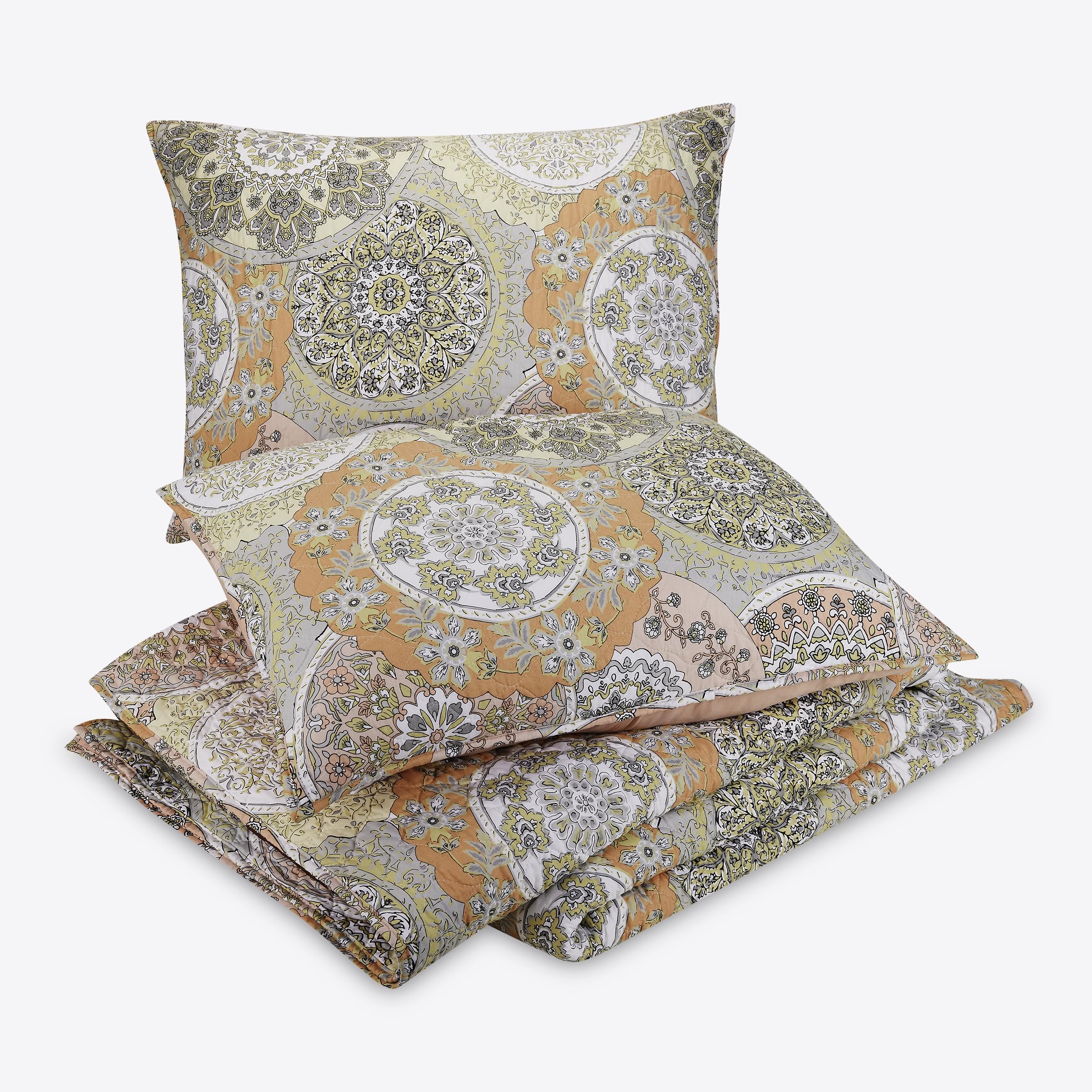 Jessica Simpson Minari Medallion 3-Piece Quilt Set, Lightweight ...