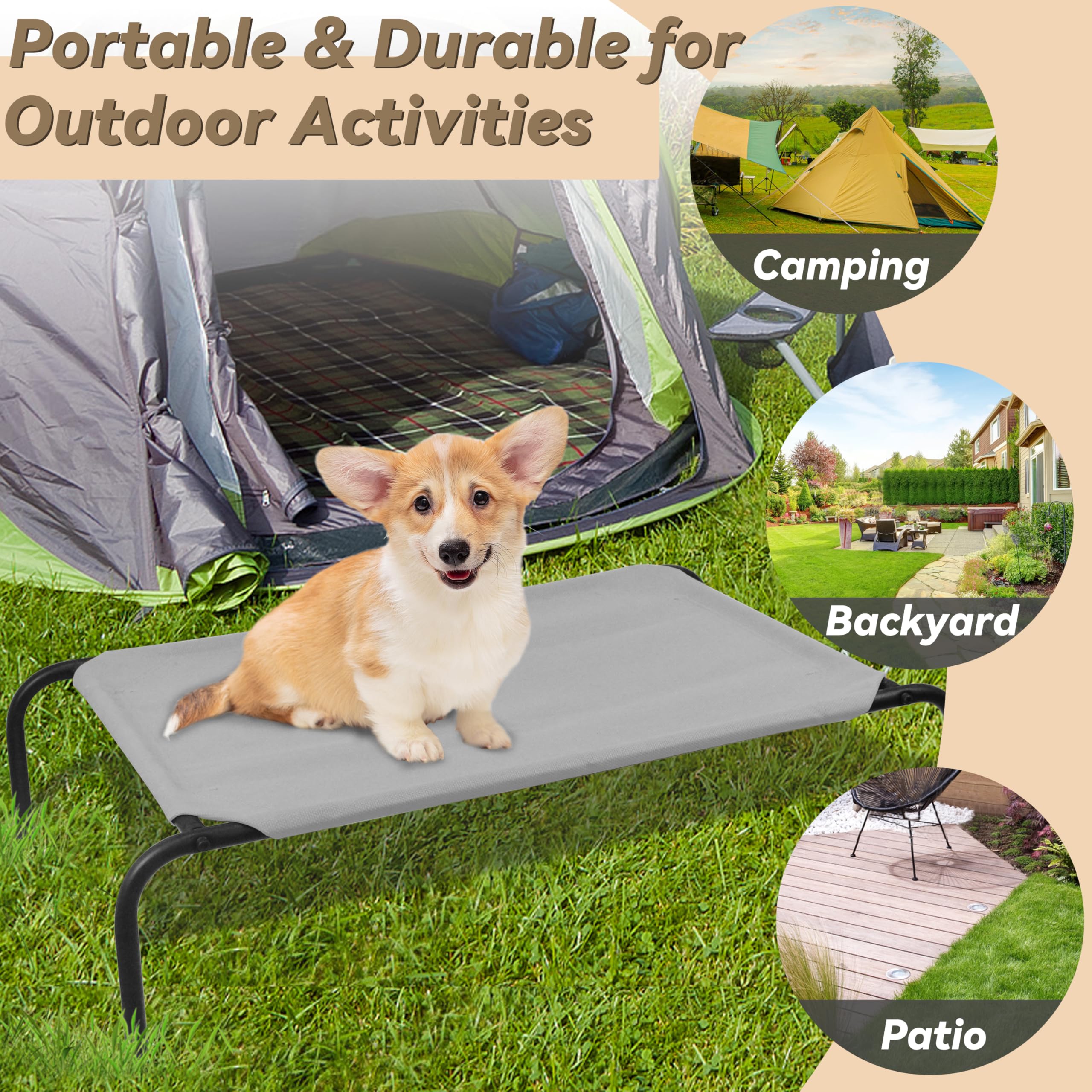 Snapklik.com : PHYEX Raised Pet Cot For Small Pets, Elevated Dog Bed