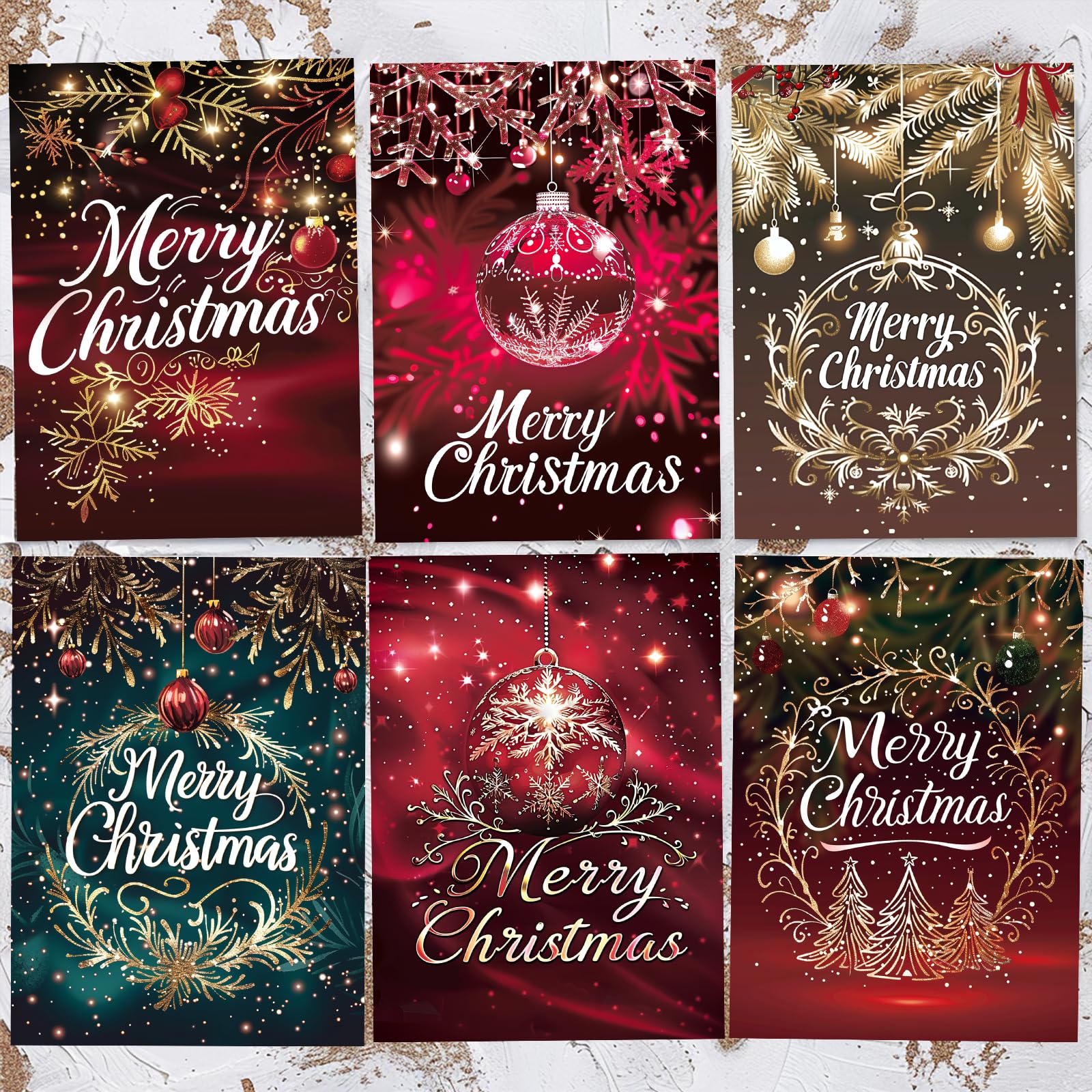 Amazon.com : 24Pack Christmas Greeting Cards with Envelopes & Stickers ...