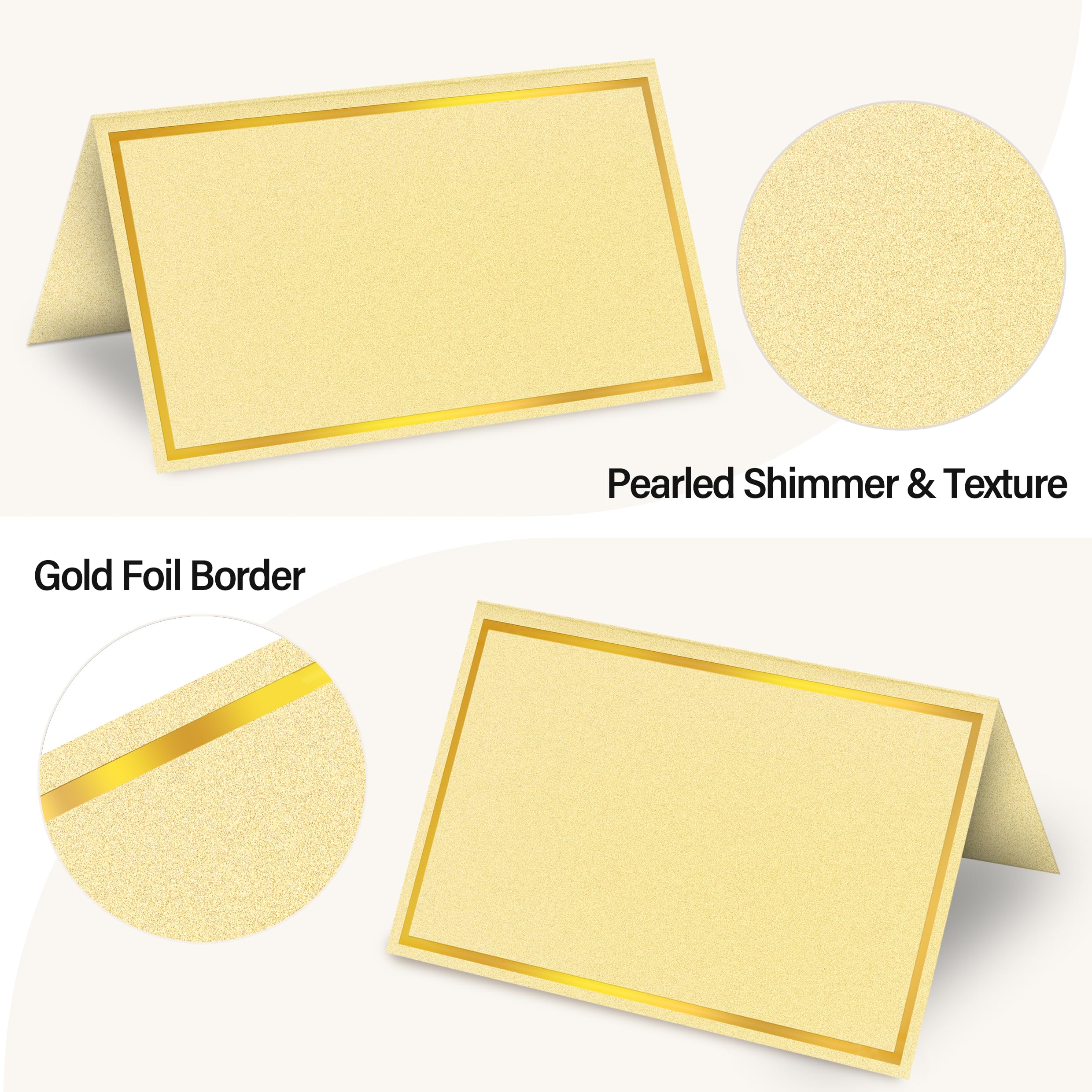 Snapklik.com : AVERZELLA 100 Pack Metallic Table Cards Place Cards Name ...