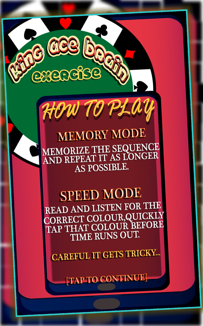 King Ace Brain Exercise : The playing cards memory game - Gold Edition ...
