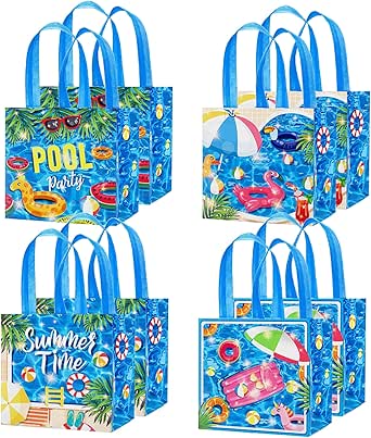Amazon.com: HOWAF 12pcs Pool Party Gift Bags, Summer Pool Party Non ...