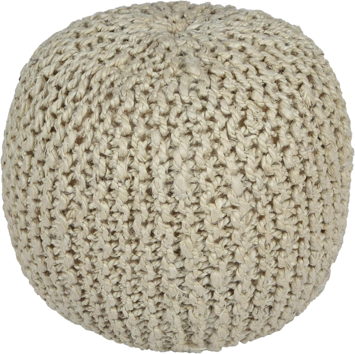 Amazon.com: 18" Bleached Jute & Hemp Rope Pouf : Home & Kitchen